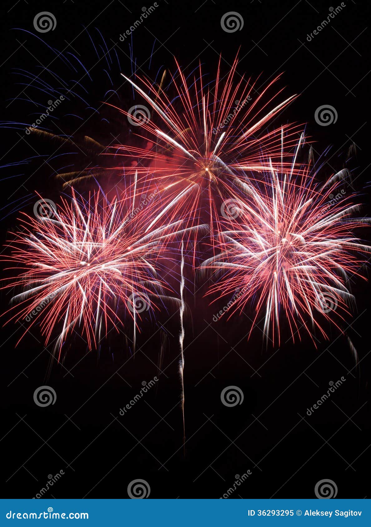Colorful red fireworks i stock image. Image of july, dark - 36293295