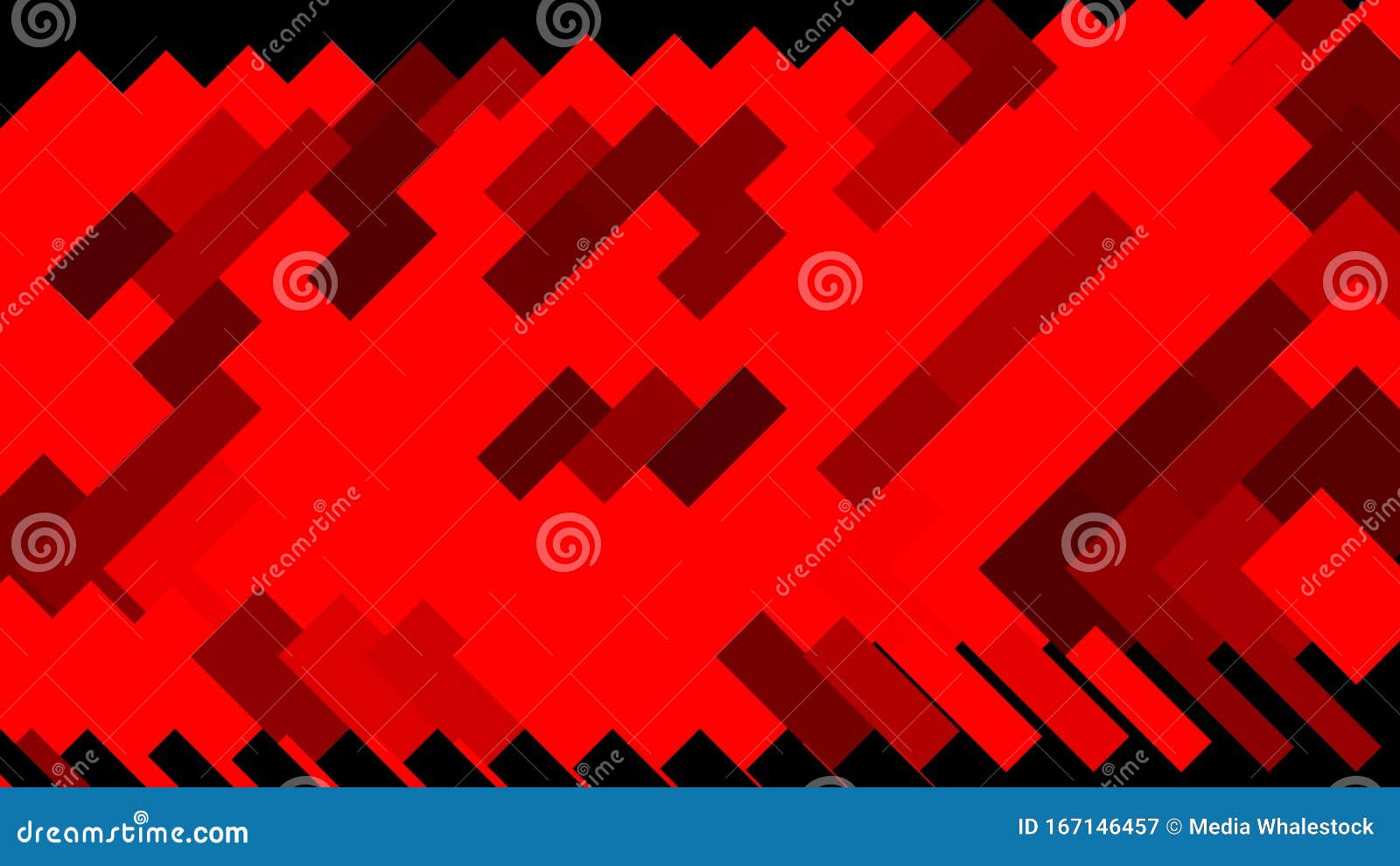 Colorful Red Flowing Rectangles Isolated on Black Background, Seamless ...