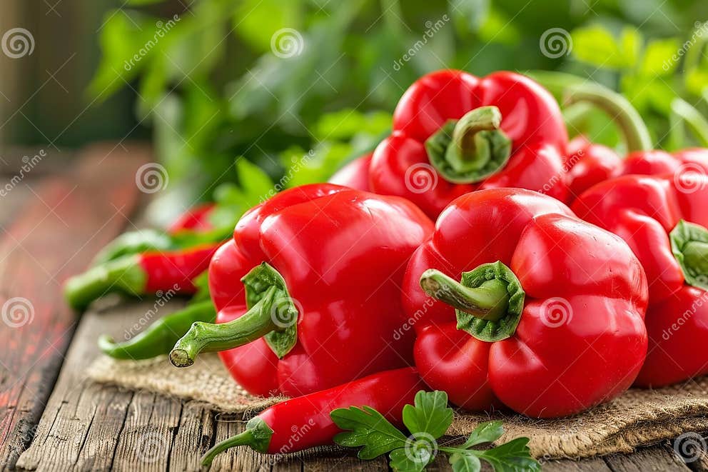 Colorful Red Peppers with Ample Space for Text Overlay To Create a ...