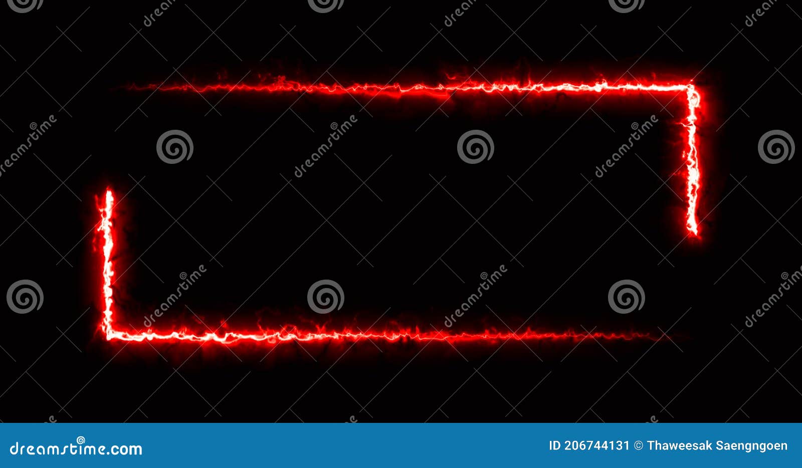 Colorful of Red Rectangle Light Abstract Effect in Black Background ...
