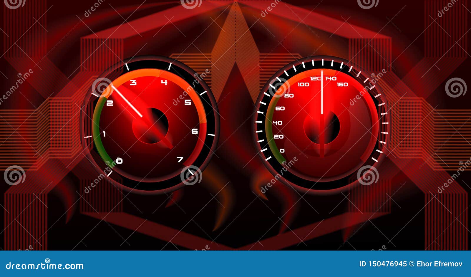 Colorful Red Speedometer Auto Not Tech Background Stock Vector ...