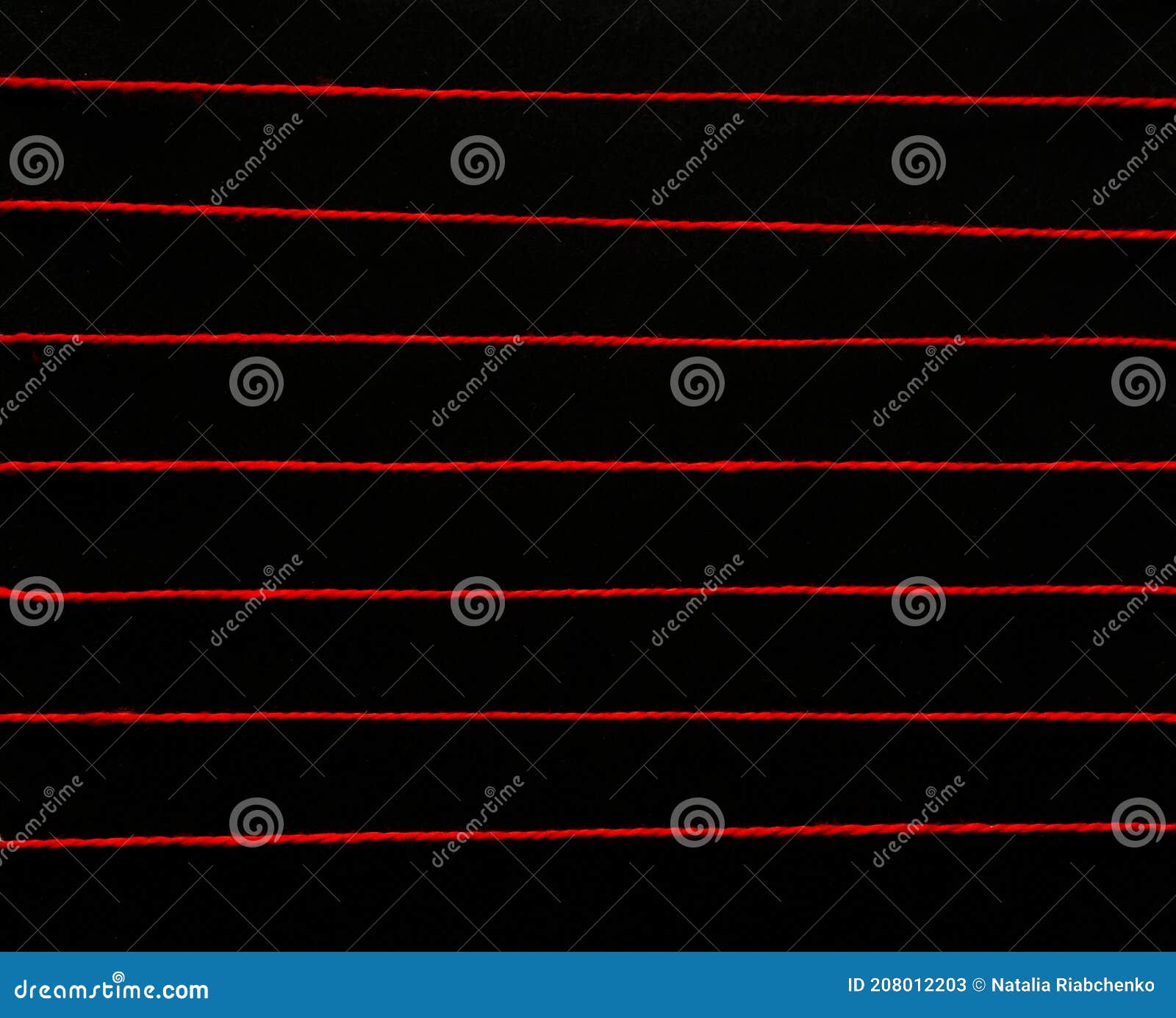 Colorful Red Thread. Horizontal Lines on a Black Isolated Background ...
