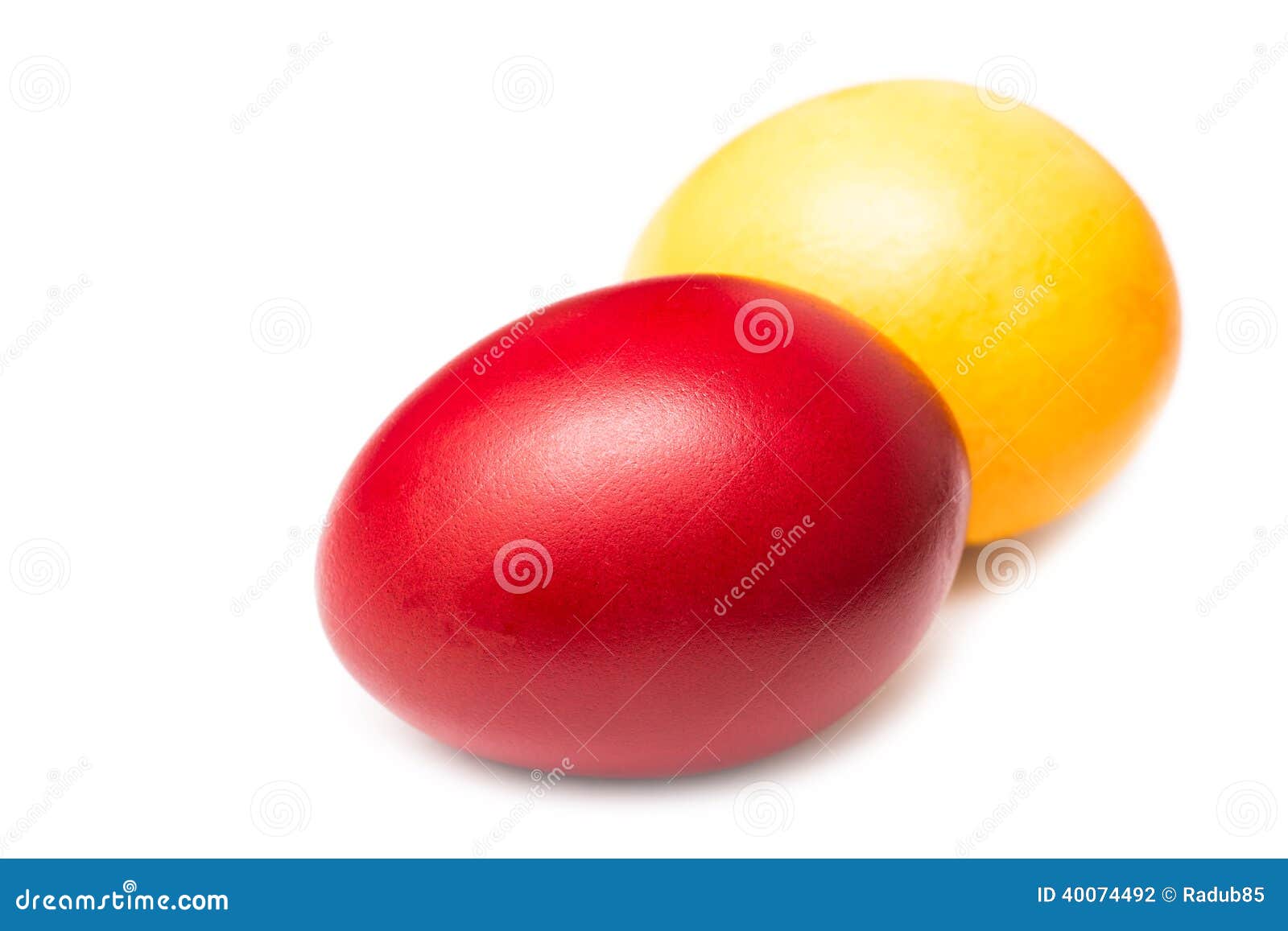 Colorful Red and Yellow Easter Eggs Stock Photo - Image of decoration ...