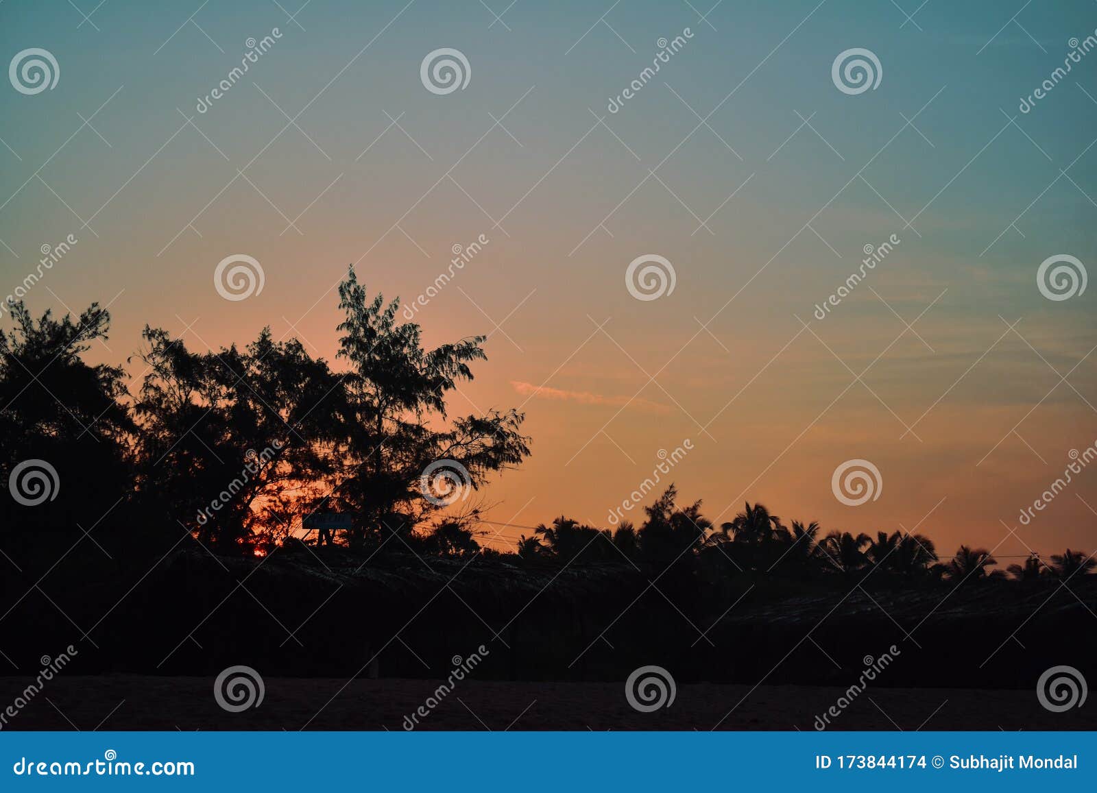 A Colorful Reddish Sunrise in the Beach of Goa Stock Photo - Image of ...