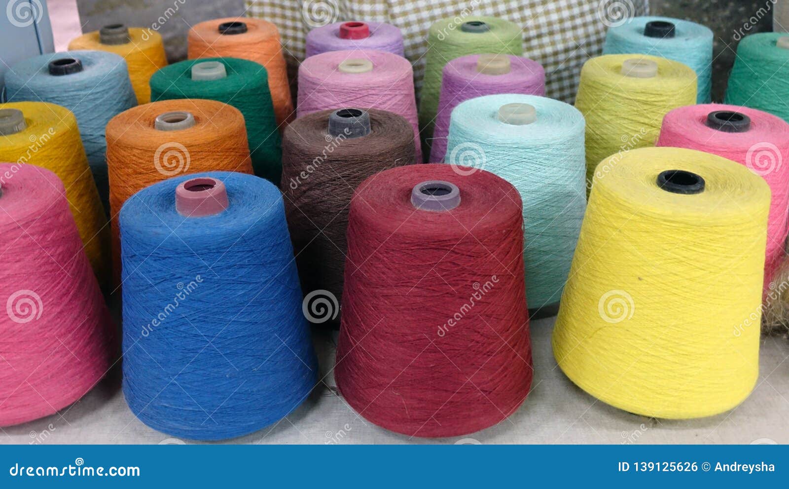 Colorful Reels of Threads Background. Textile Stock Photo - Image of ...