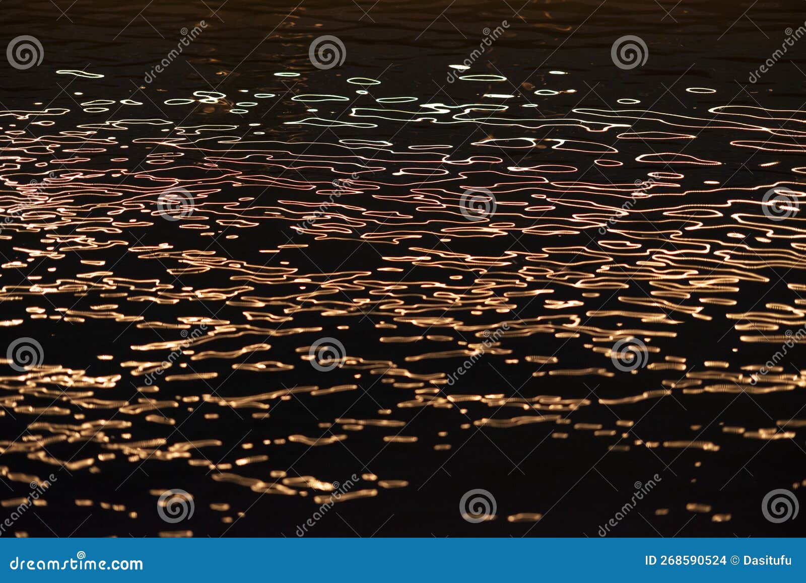 Colorful Reflection of Light in Water at Night Stock Photo - Image of ...