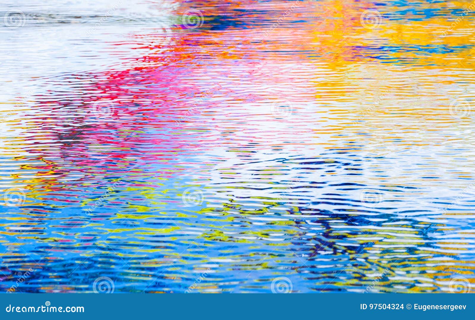 Colorful Reflections, Ripple Water Surface. Abstract Stock Photo ...