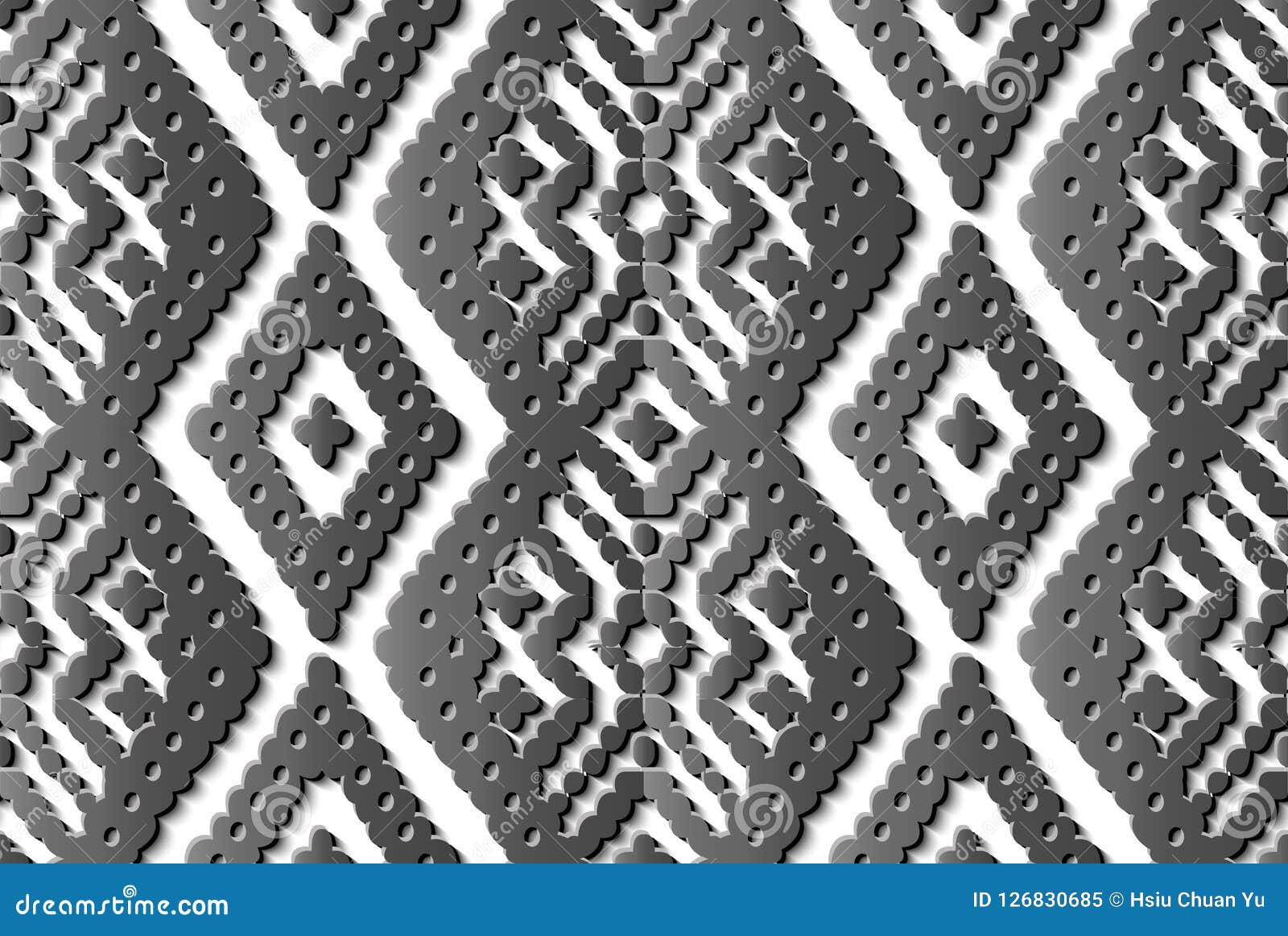 Seamless Relief Sculpture Decoration Retro Pattern Gray Check Geometry ...