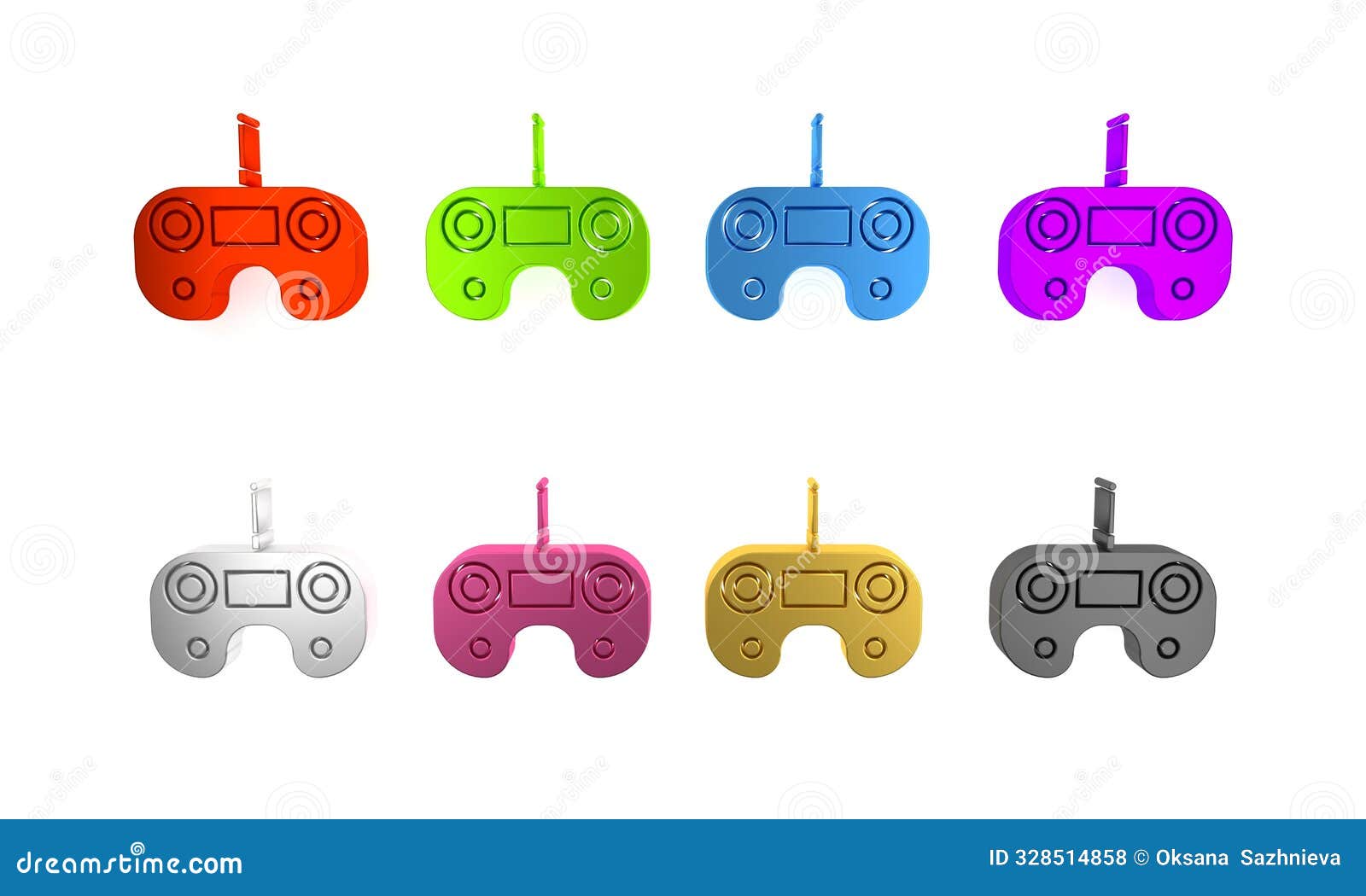 Colorful Remote Control Icon Isolated on White Background. Minimalism ...