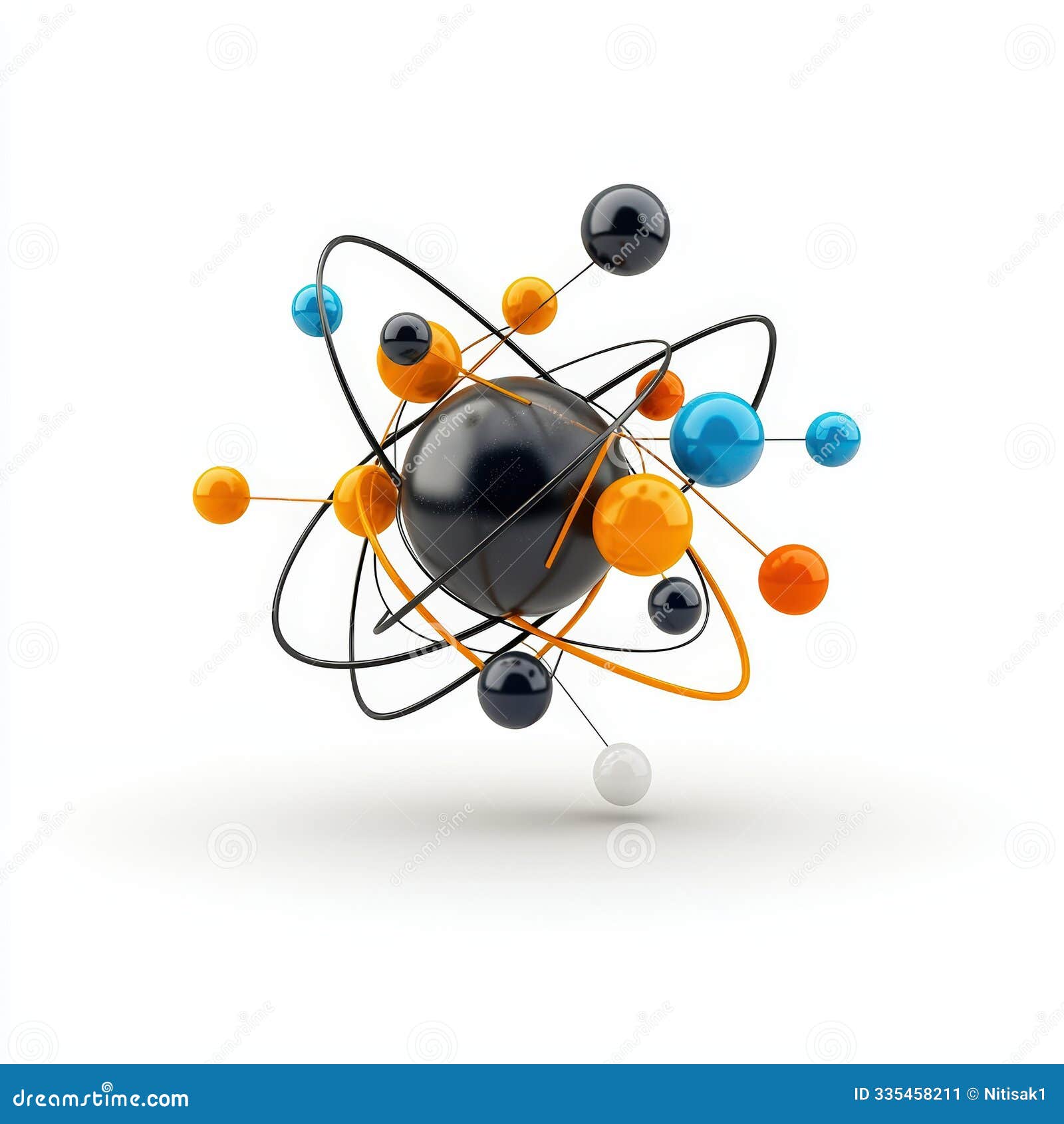 A Colorful Representation of an Atom Illustrating the Structure of ...