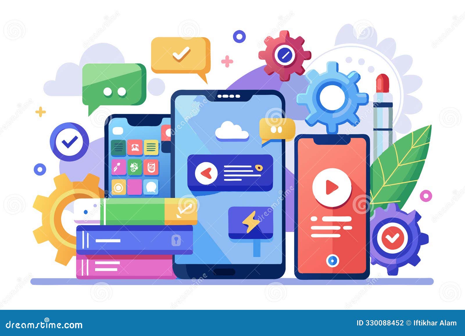 Colorful Representation of Mobile Devices Showcasing Customizable App ...