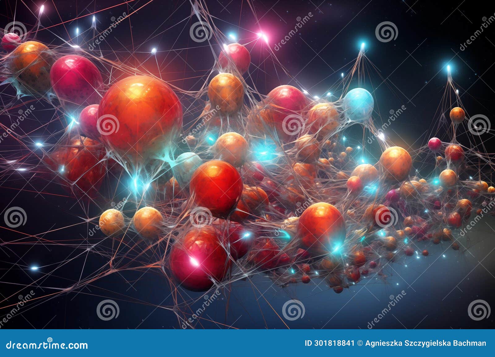 Electron Cloud, Cellular Network, Neural Network Concept Stock ...