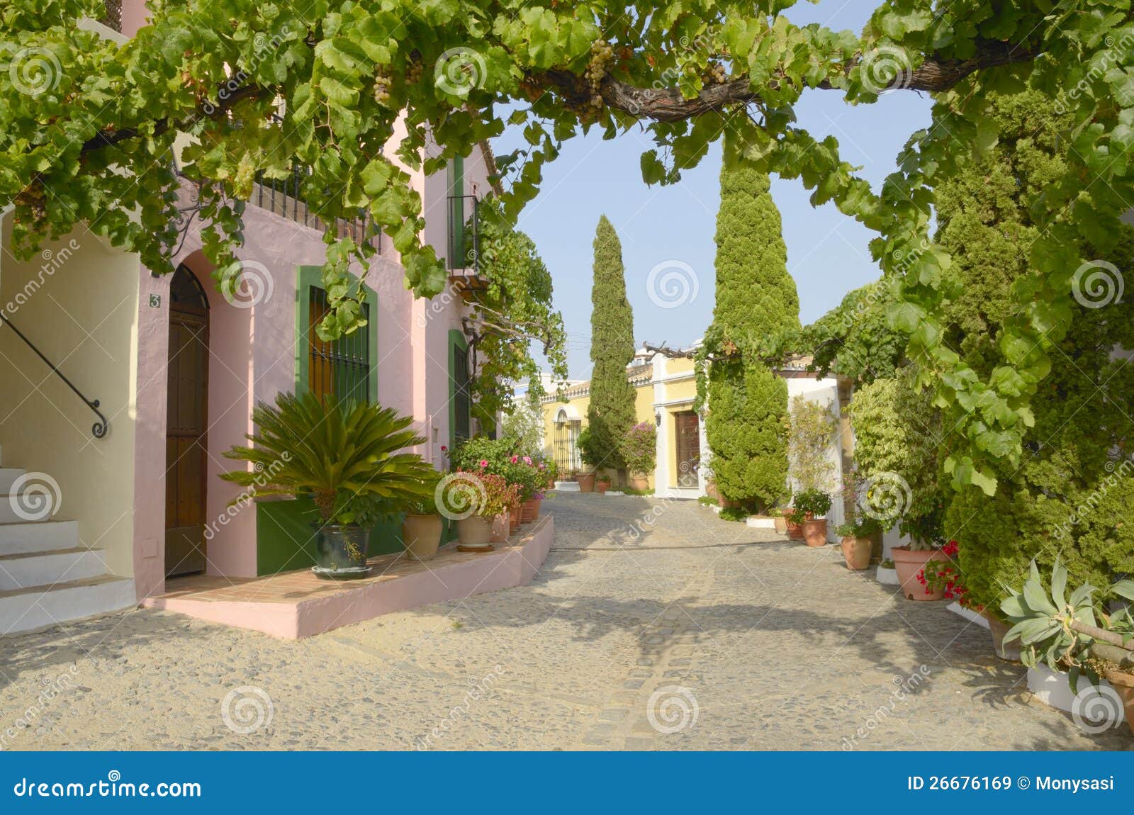Colorful residential area stock image. Image of spanish - 26676169