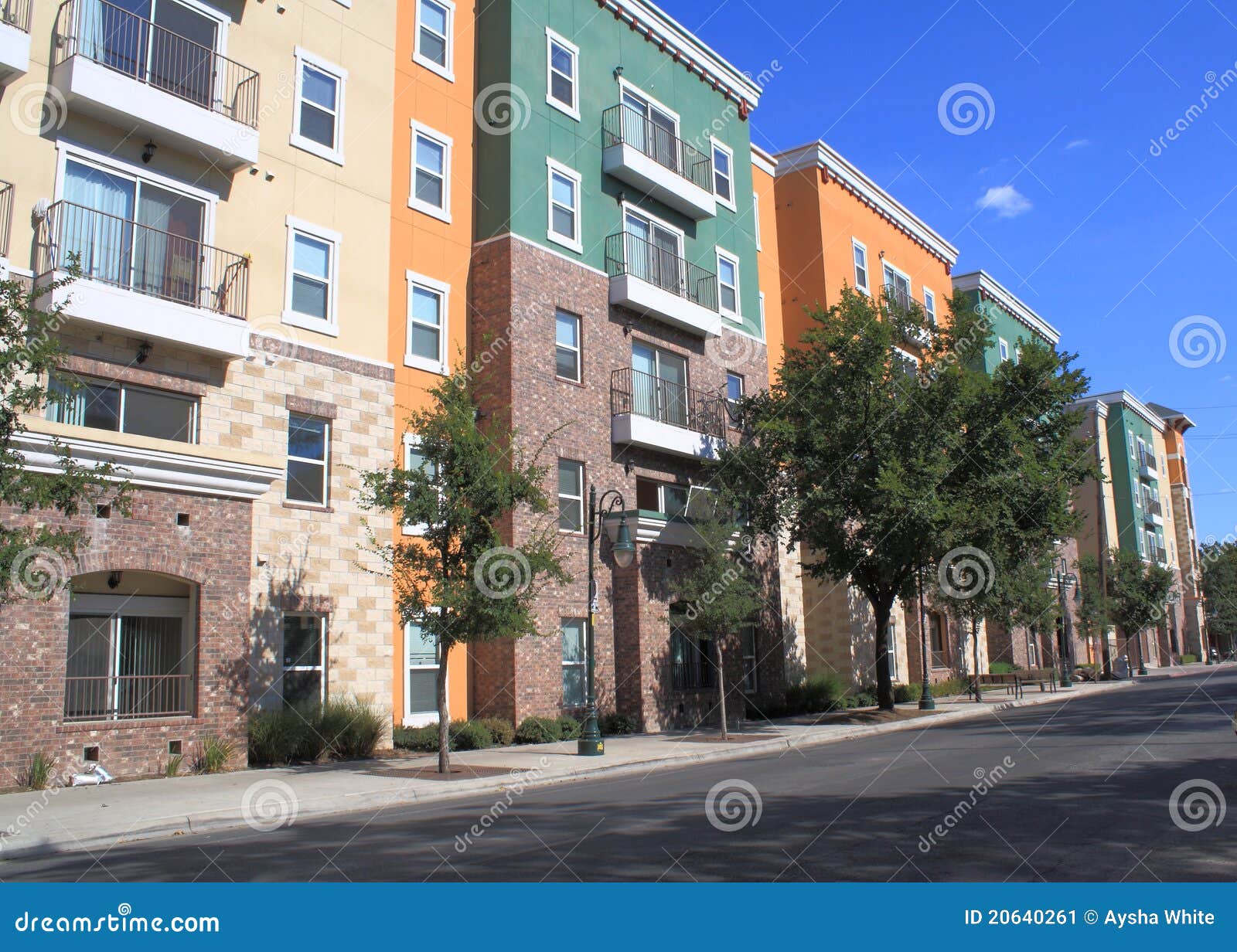Colorful Residential Condos Stock Image - Image of balcony, balconies ...