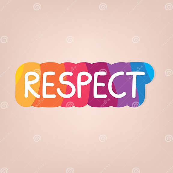 Colorful respect word icon stock vector. Illustration of ethic - 200545210