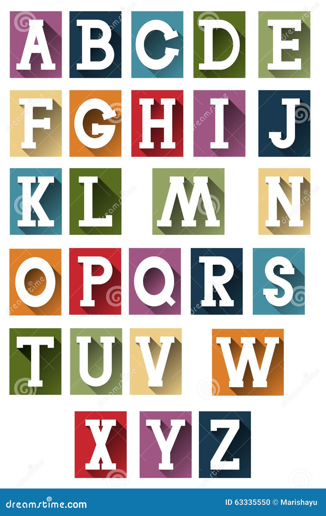 Colorful retro alphabet stock vector. Illustration of pastel - 63335550