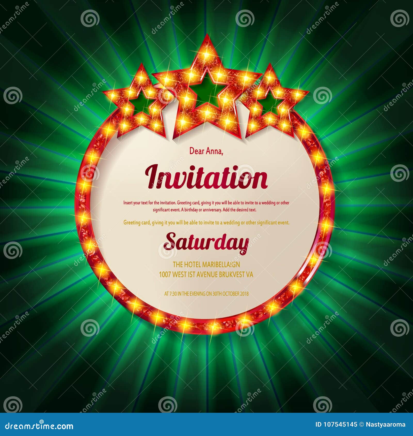 Colorful Retro Marquee Stylish Frames Stock Illustration - Illustration ...