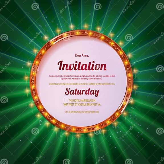 Colorful Retro Marquee Stylish Frames Stock Illustration - Illustration ...