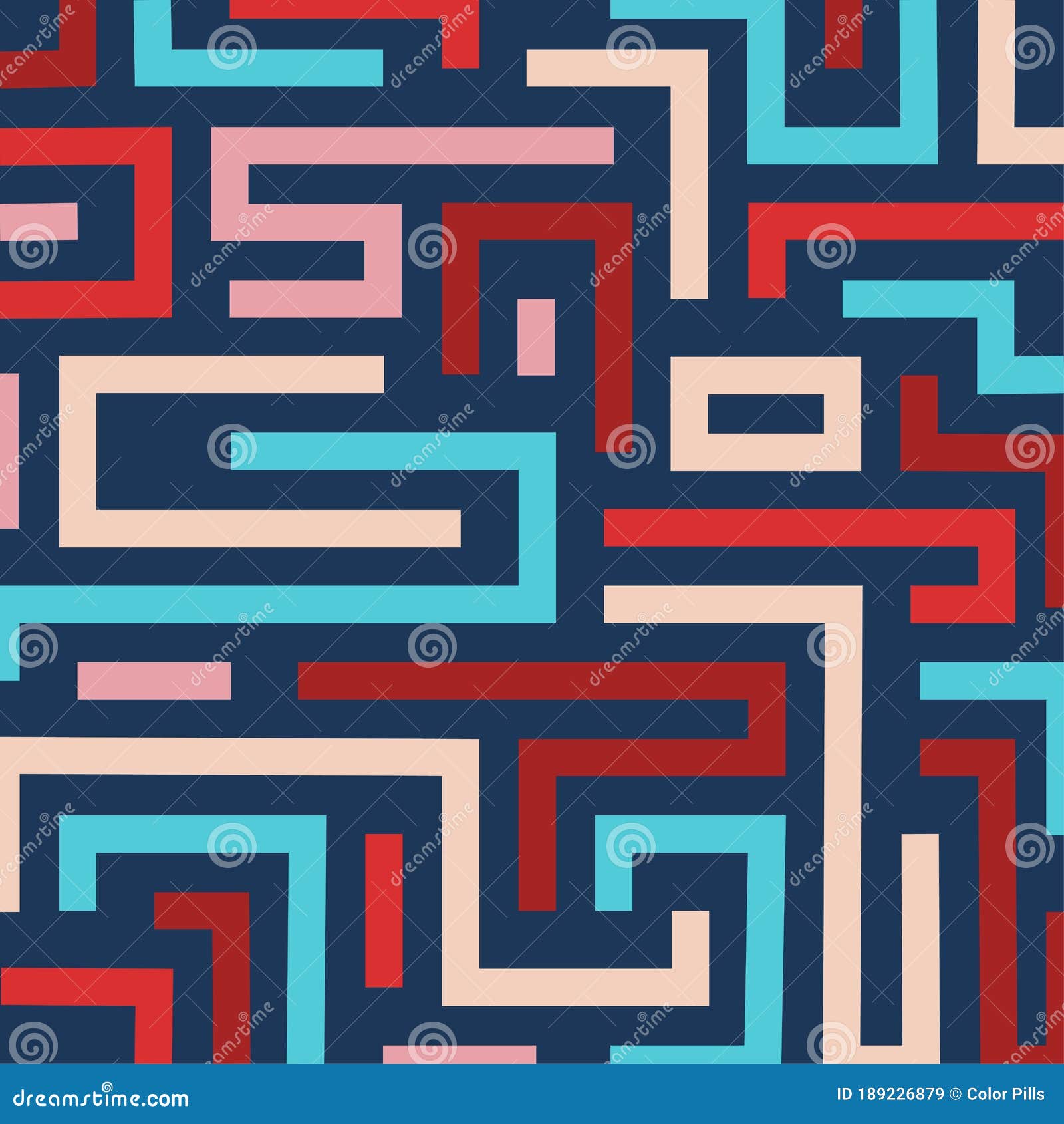 Colorful Retro Maze Background Stock Vector - Illustration of graphic ...