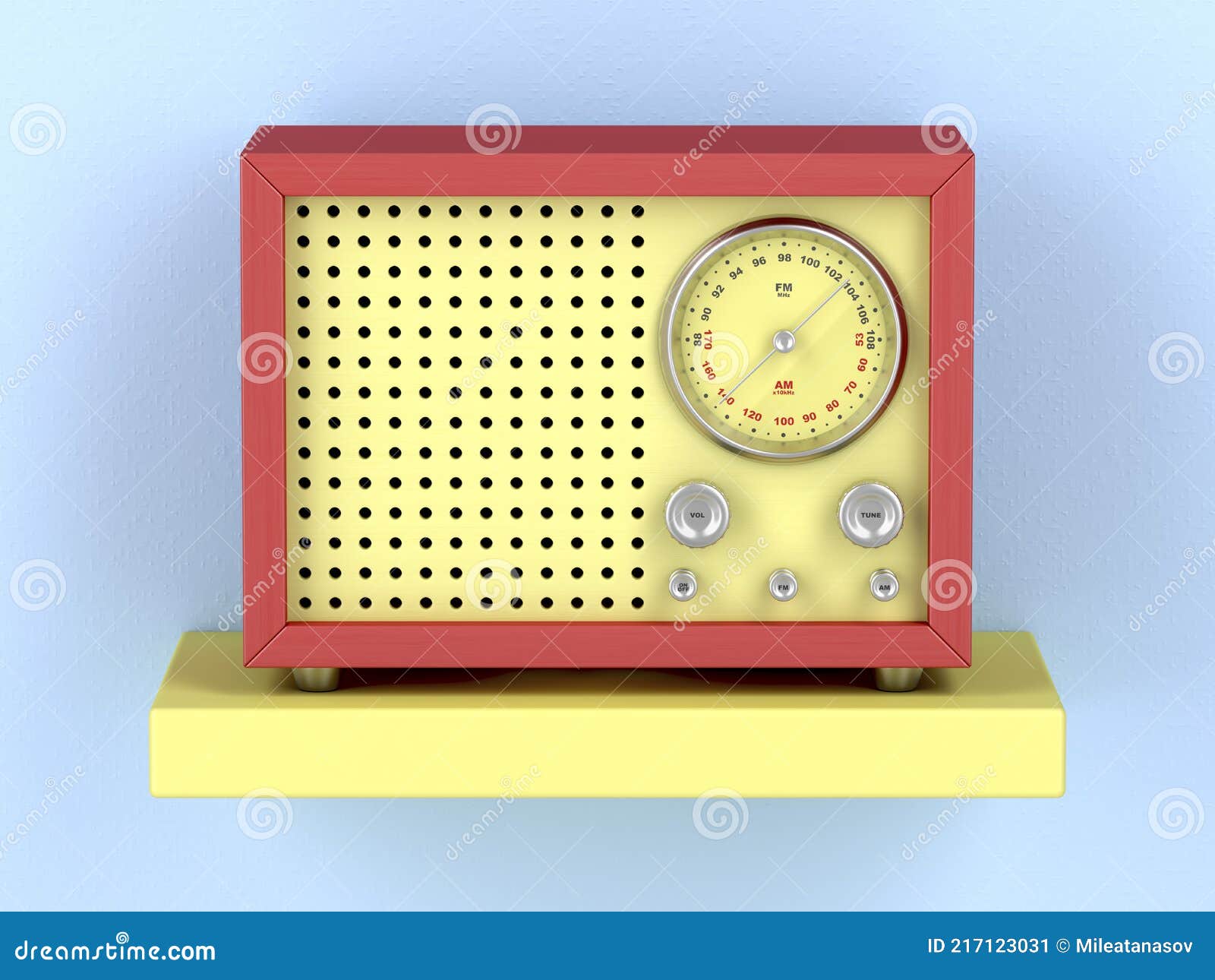 Colorful retro radio stock illustration. Illustration of radio - 217123031