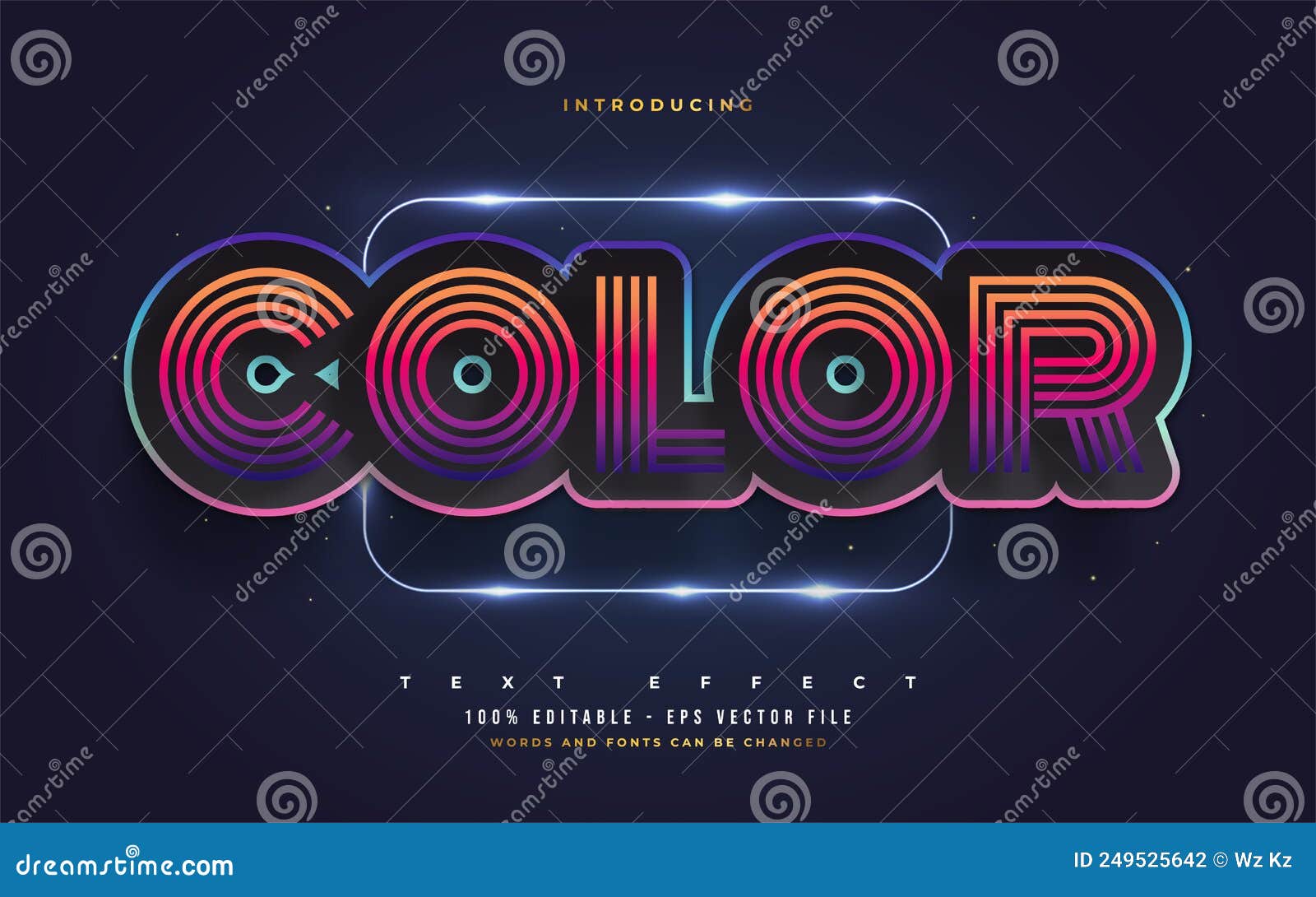 Colorful Retro Text Style Effect. Editable Text Style Effects Stock ...