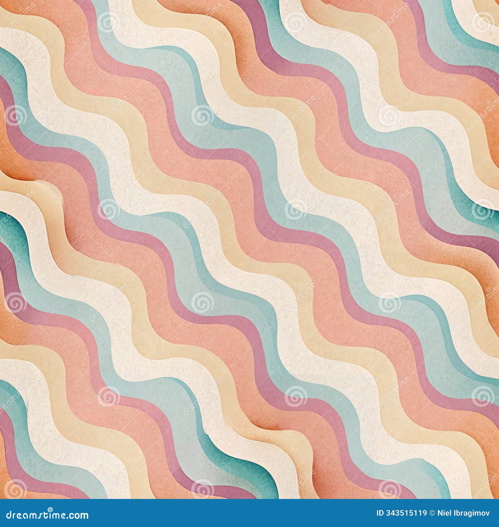 Colorful Retro Wave Pattern with Vintage Textured Design Stock Image ...