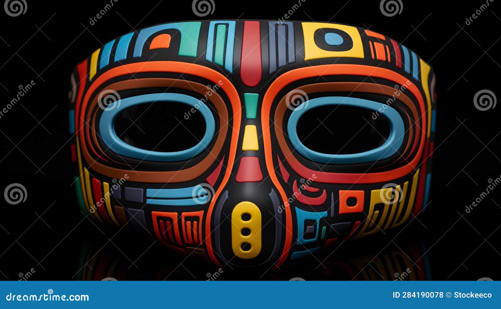Colorful Reusable Mask with Hundertwasser-inspired Design Stock ...