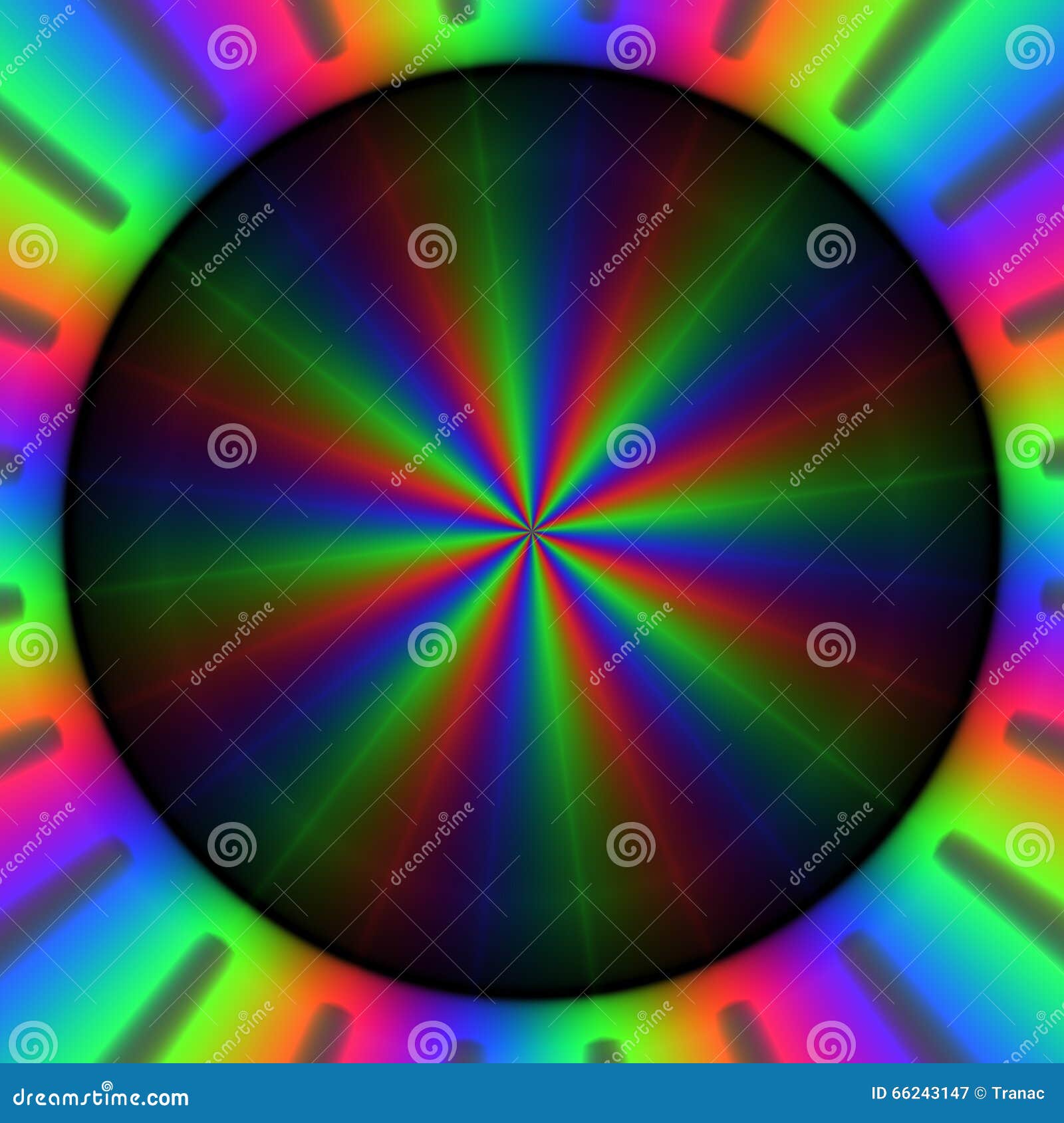 Colorful Rgb Rays of Lights in Circular Pattern Stock Illustration ...