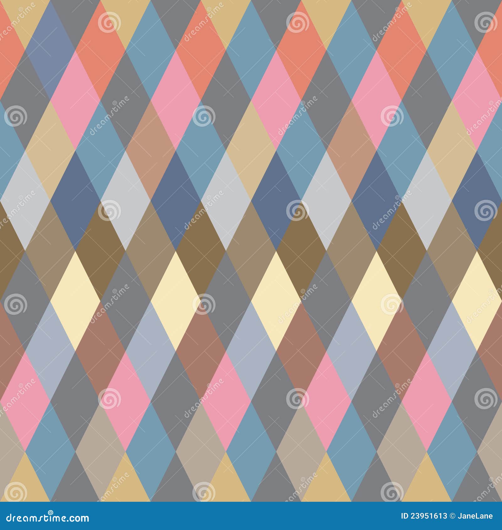 Rhombus Seamless Pattern. Plastic Pink Lozenges Tile Repeat Vector ...