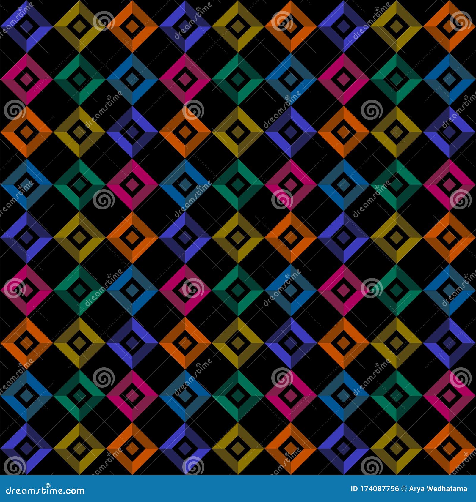 Colorful of Rhombus Shape Pattern, Abstract, Illustrator Geometric ...