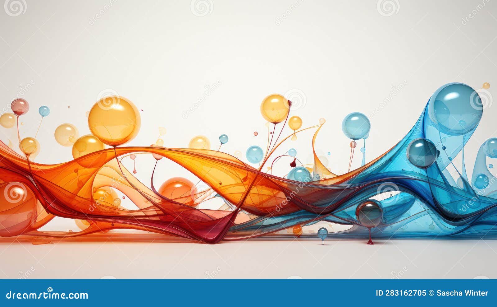 Colorful Rhythms: Abstract Rainbow Lines and Bubbles Stock Illustration ...