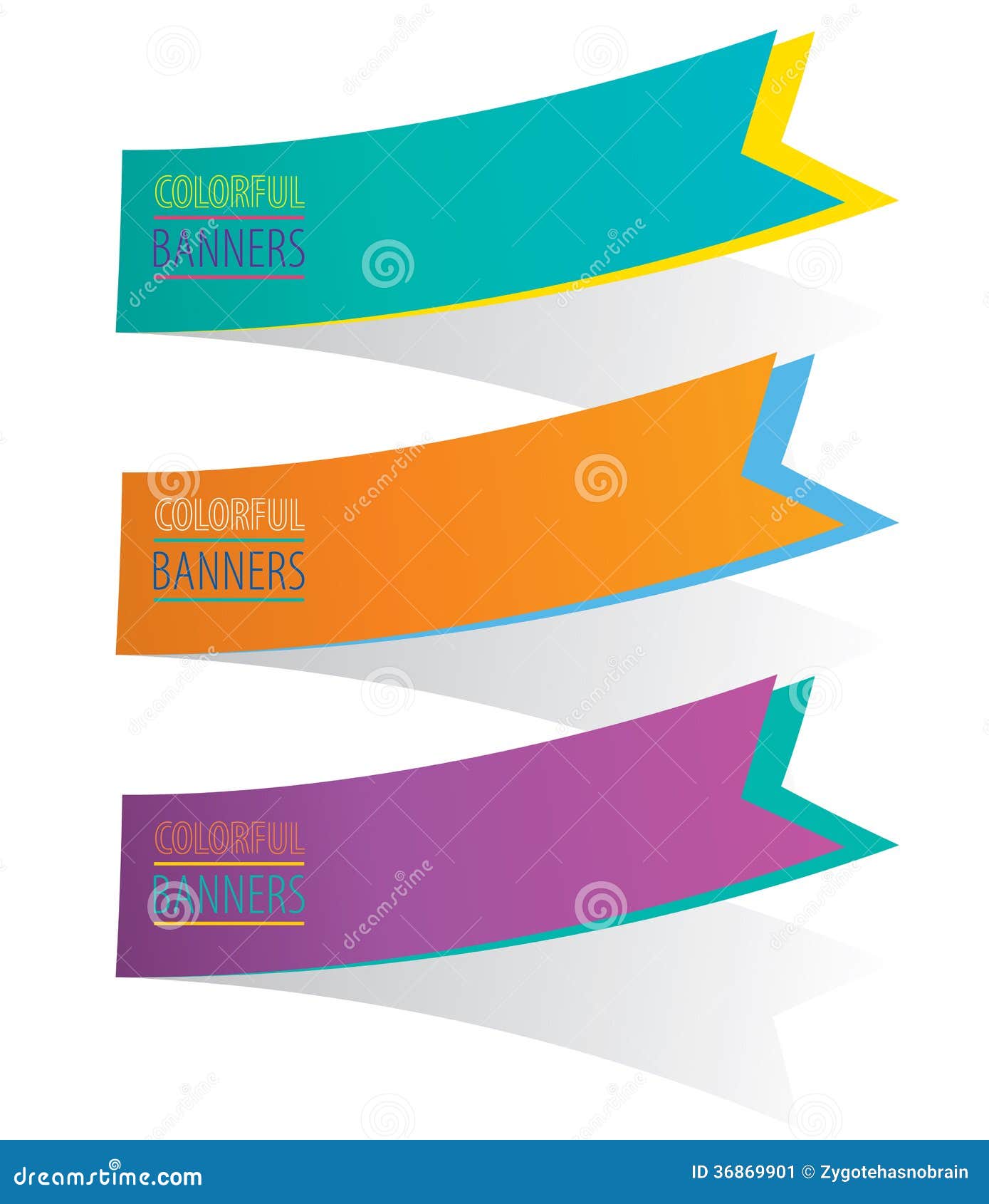 Colorful Ribbon Banner. stock vector. Illustration of paper - 36869901