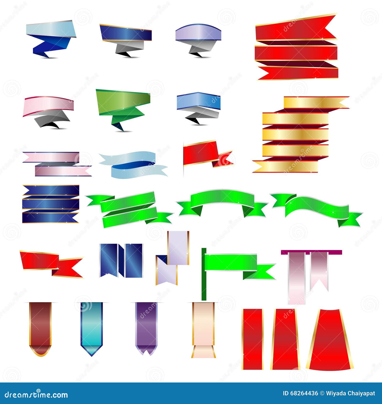 Colorful Ribbon and Banner Vector Stock Vector - Illustration of icon ...