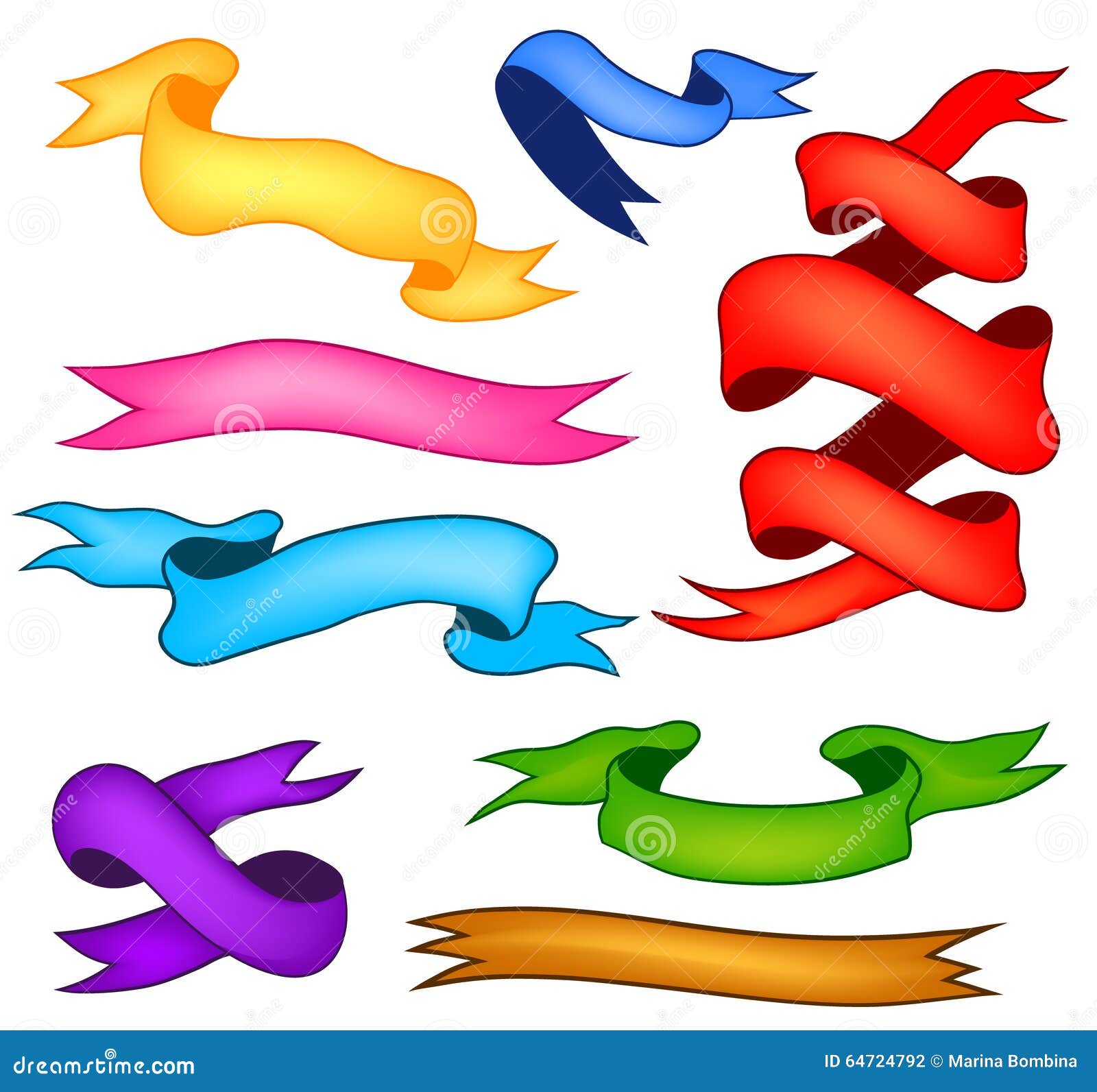 Colorful Ribbon Banners Set Stock Vector - Illustration of collection ...