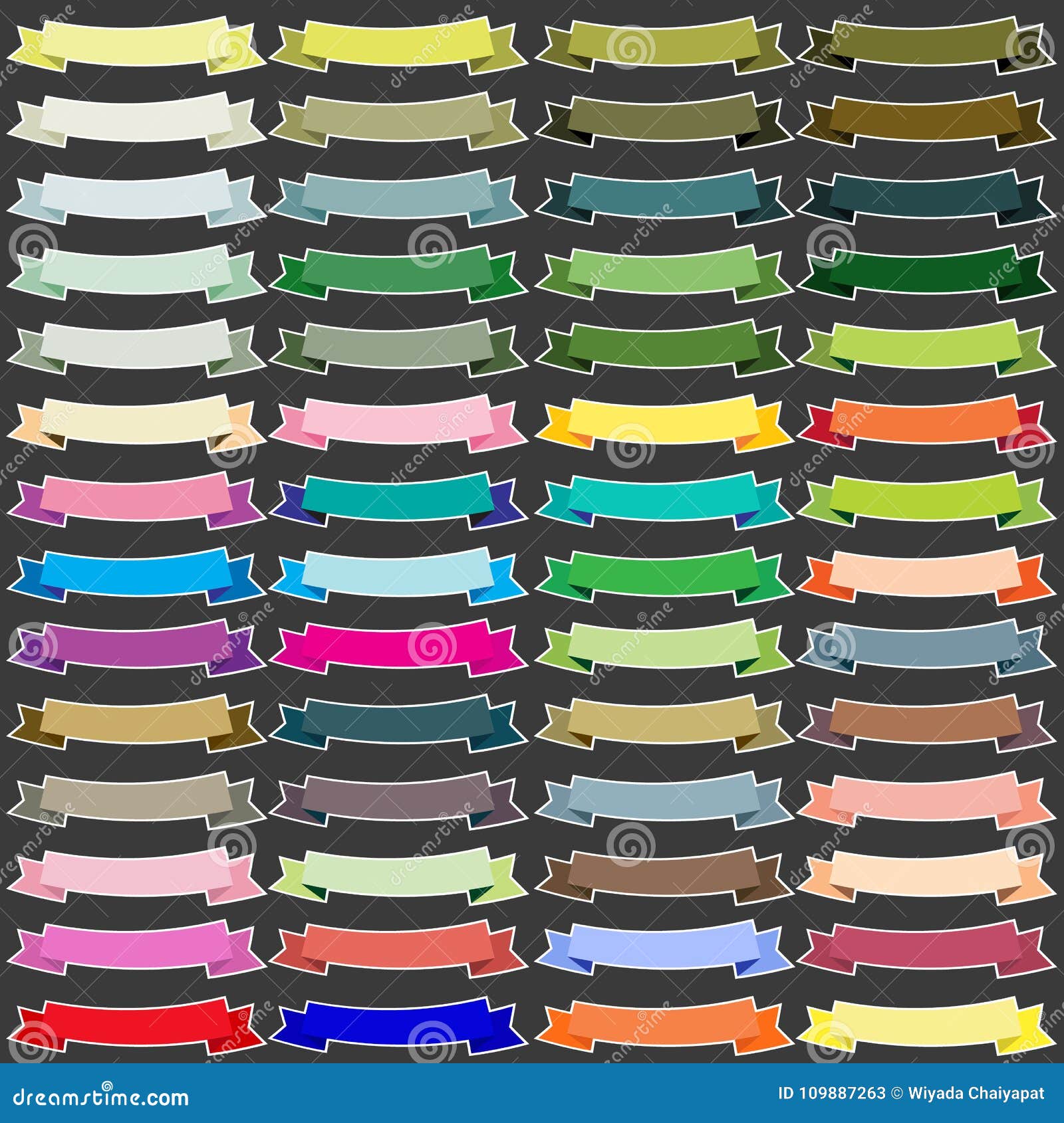 Colorful Ribbon Banners Sticker Stock Illustration - Illustration of ...