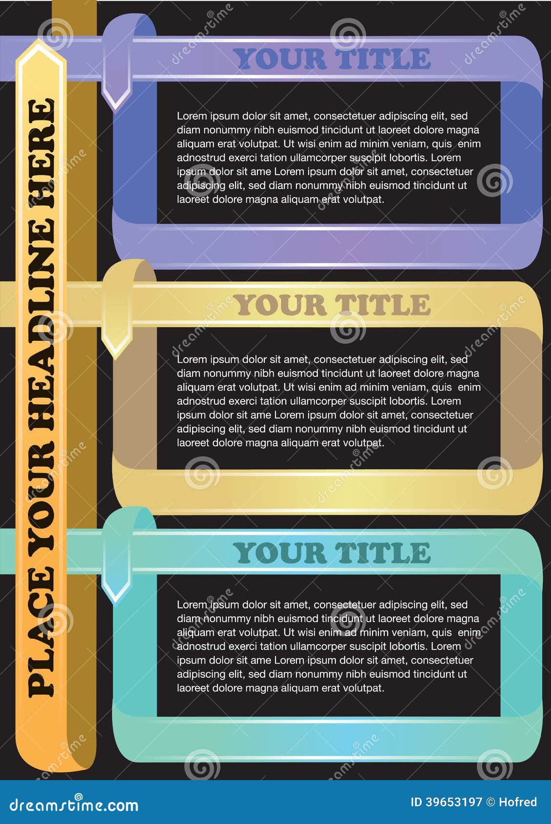 Colorful Ribbon Folding Vector Layout Design Stock Vector ...