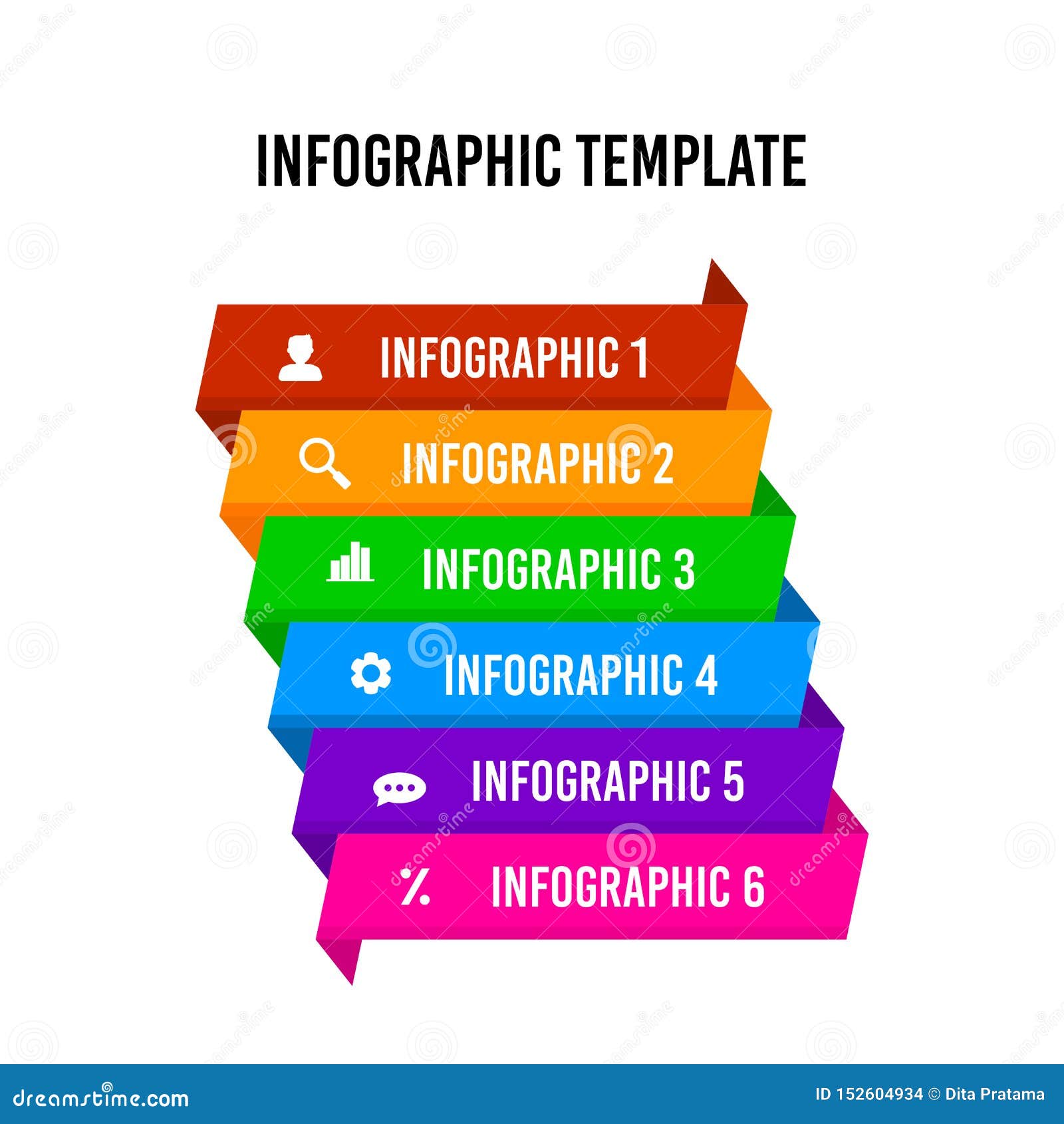 Ribbon Infographic Design Template. Stock Illustration - Illustration ...