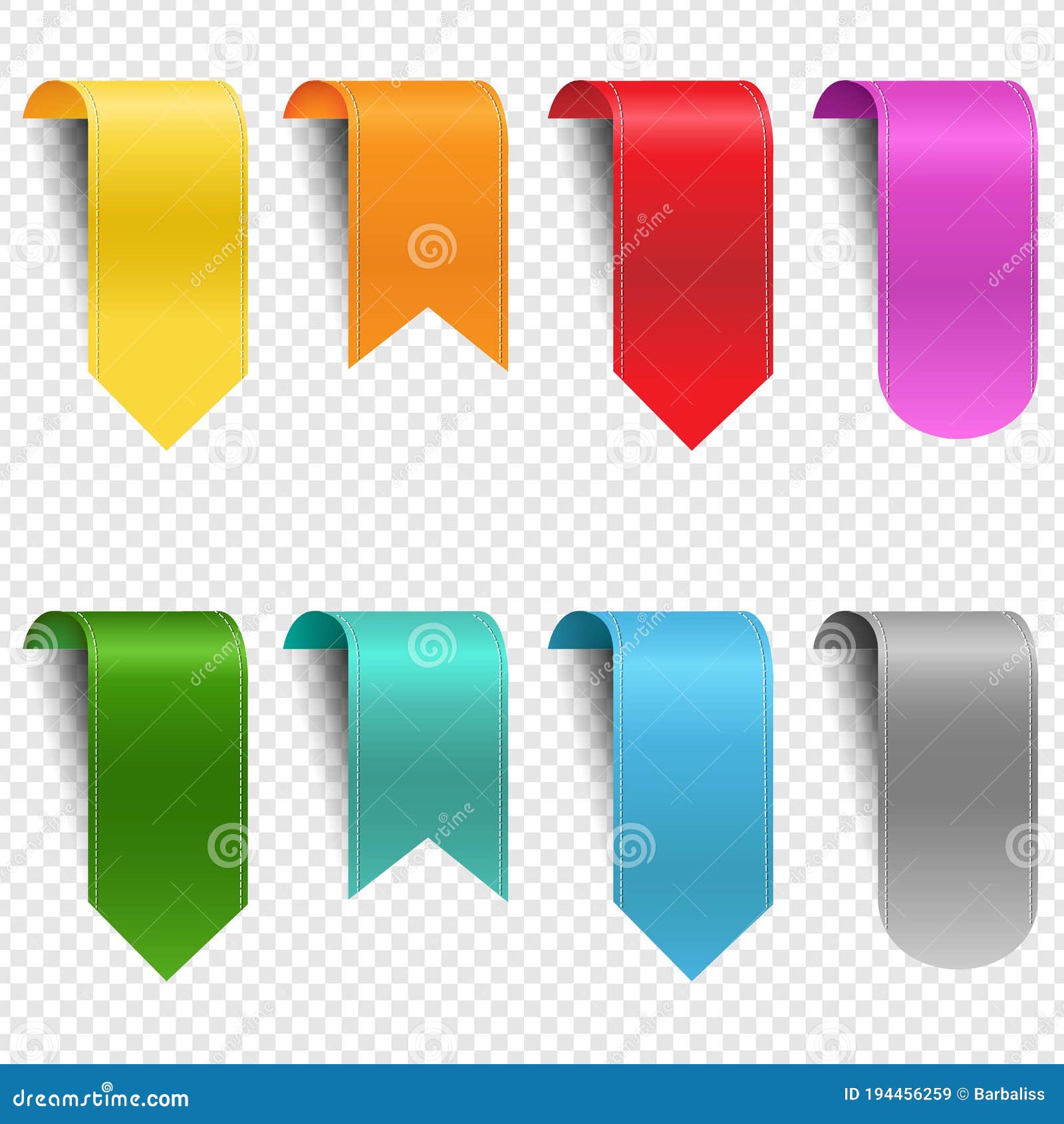 Colorful Ribbon Set Isolated Transparent Background Stock Vector ... Colorful Ribbon Set Isolated Transparent Background Stock Vector ...