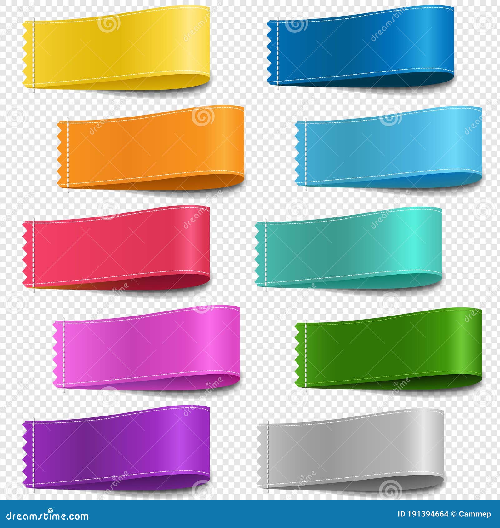 Colorful Ribbon Set and Transparent Background Stock Illustration ...