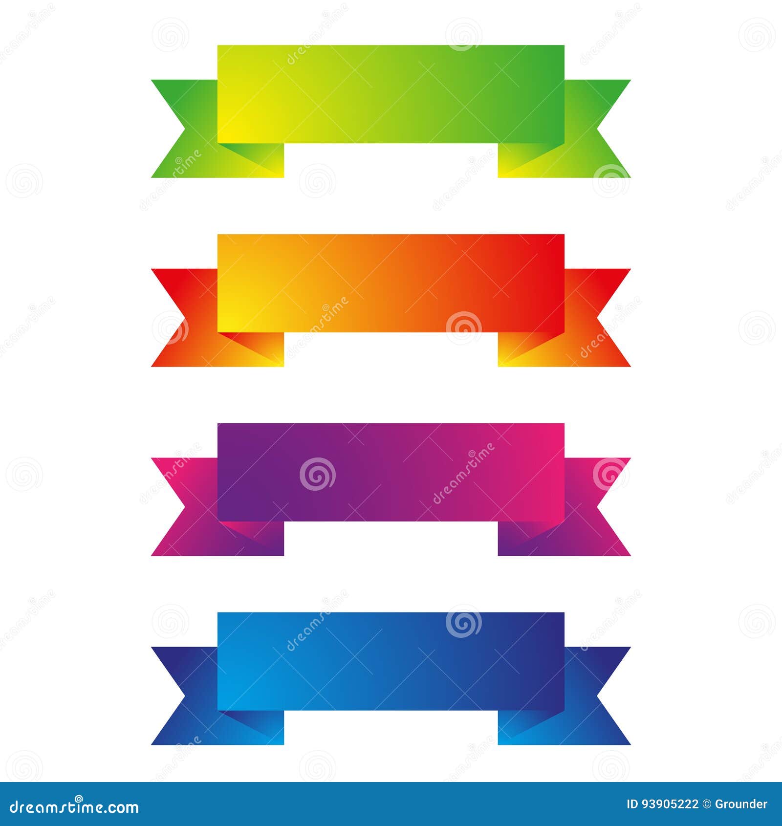 Colorful ribbon set vector stock vector. Illustration of design - 93905222