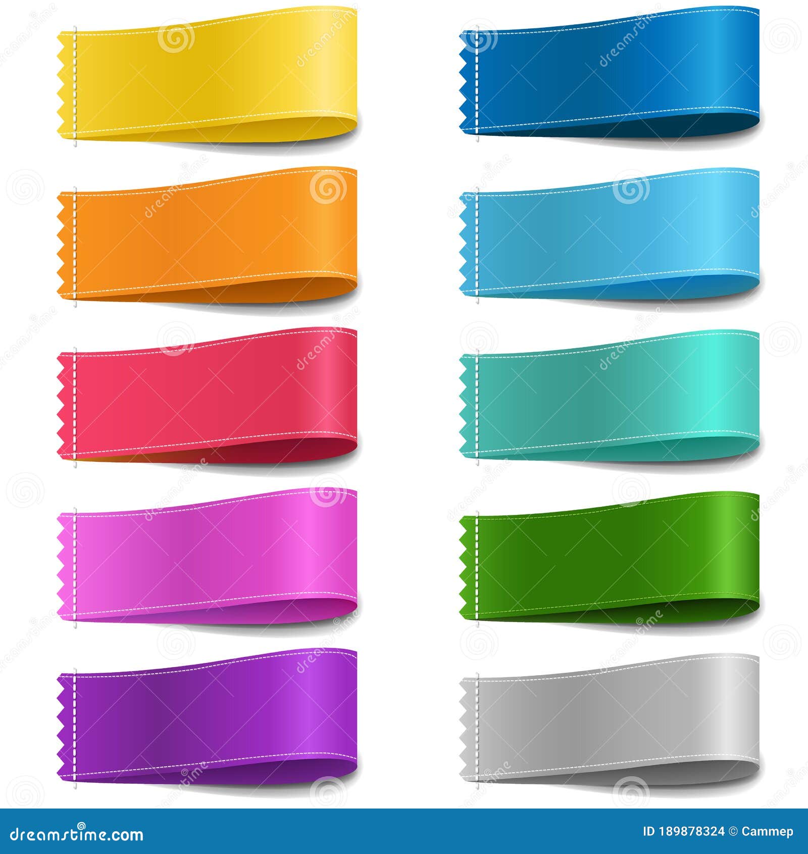 Colorful Ribbon Set and White Background Stock Illustration ...
