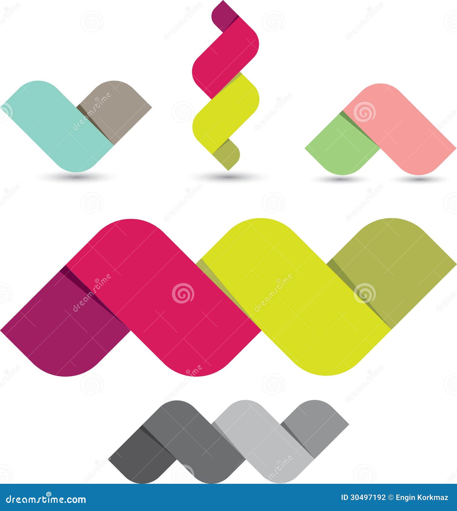 Colorful ribbon shapes stock vector. Illustration of creative - 30497192