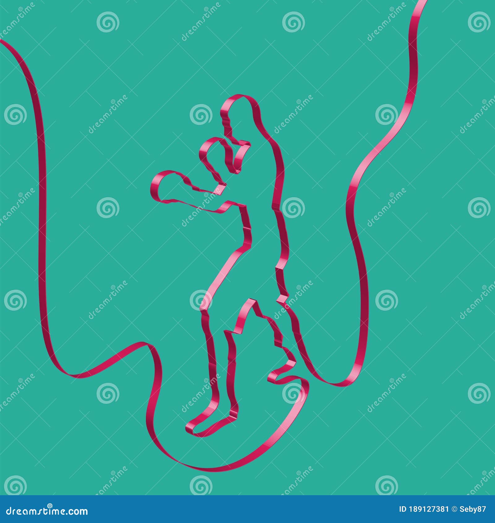 Colorful Ribbon Shapes a Boxing Player, Vector Stock Vector ...