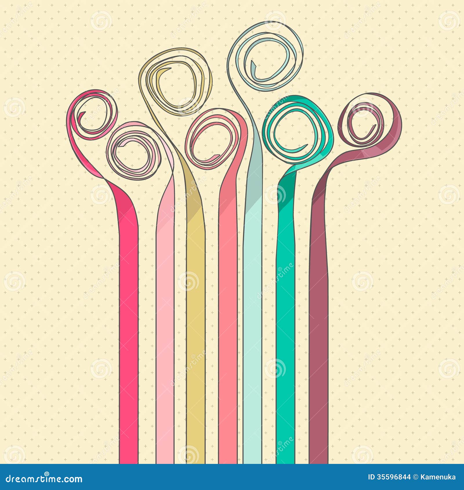 Colorful Ribbons Background. Cartoon Style. Stock Vector - Illustration ...