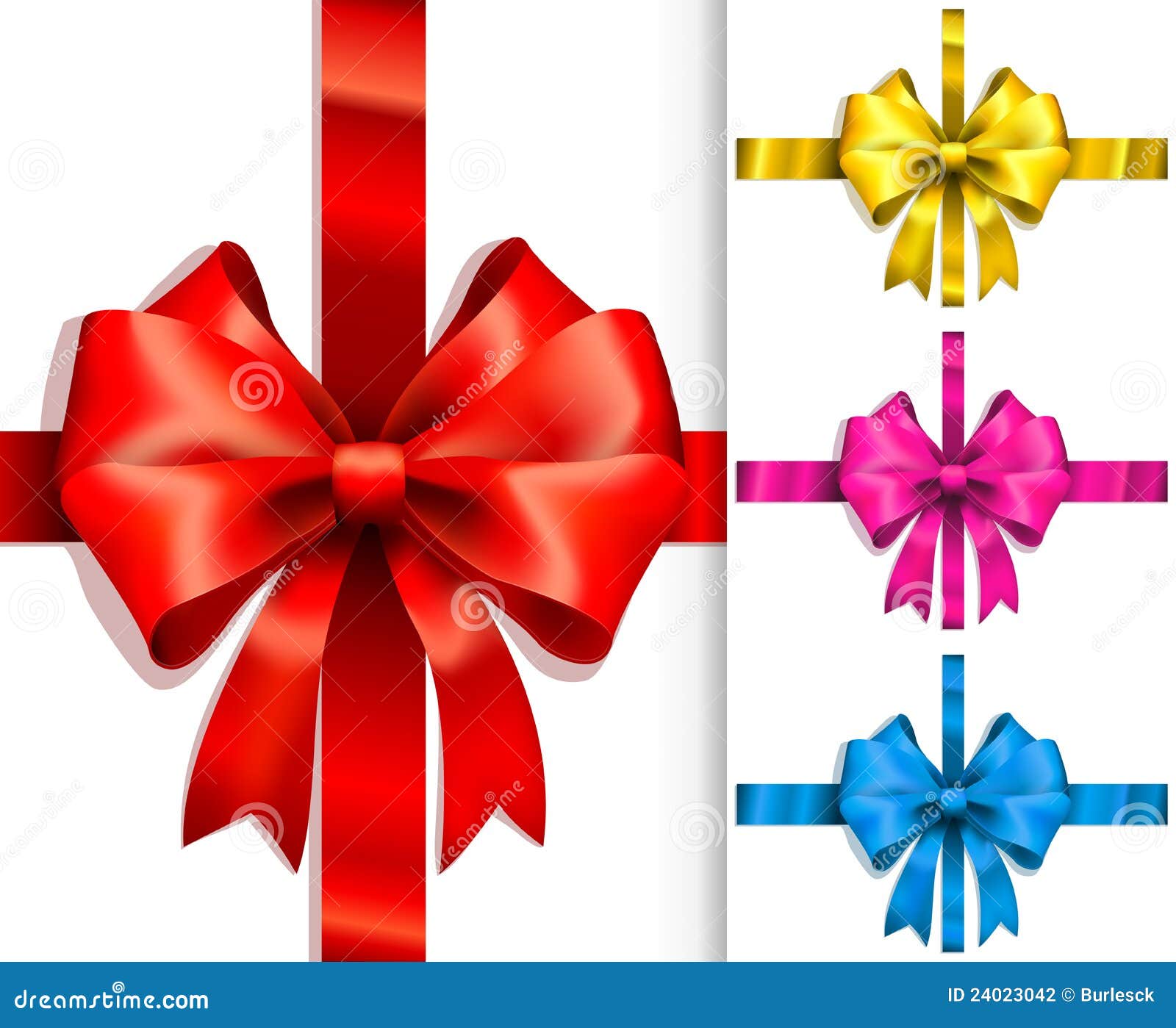 Colorful ribbons and bows stock vector. Illustration of clip - 24023042