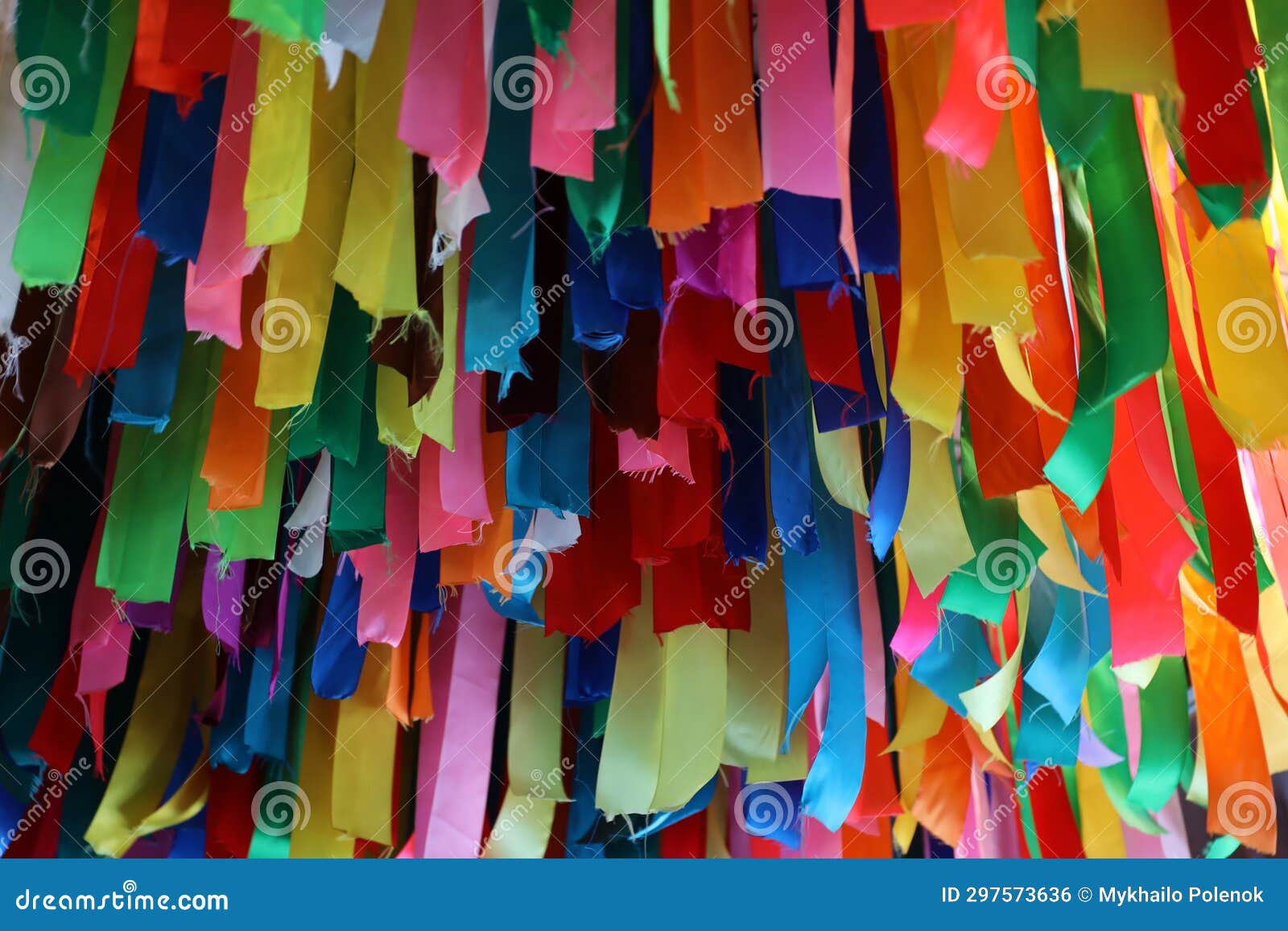 Colorful Ribbons are Fluttering in the Wind. Abstract Multicolored ...
