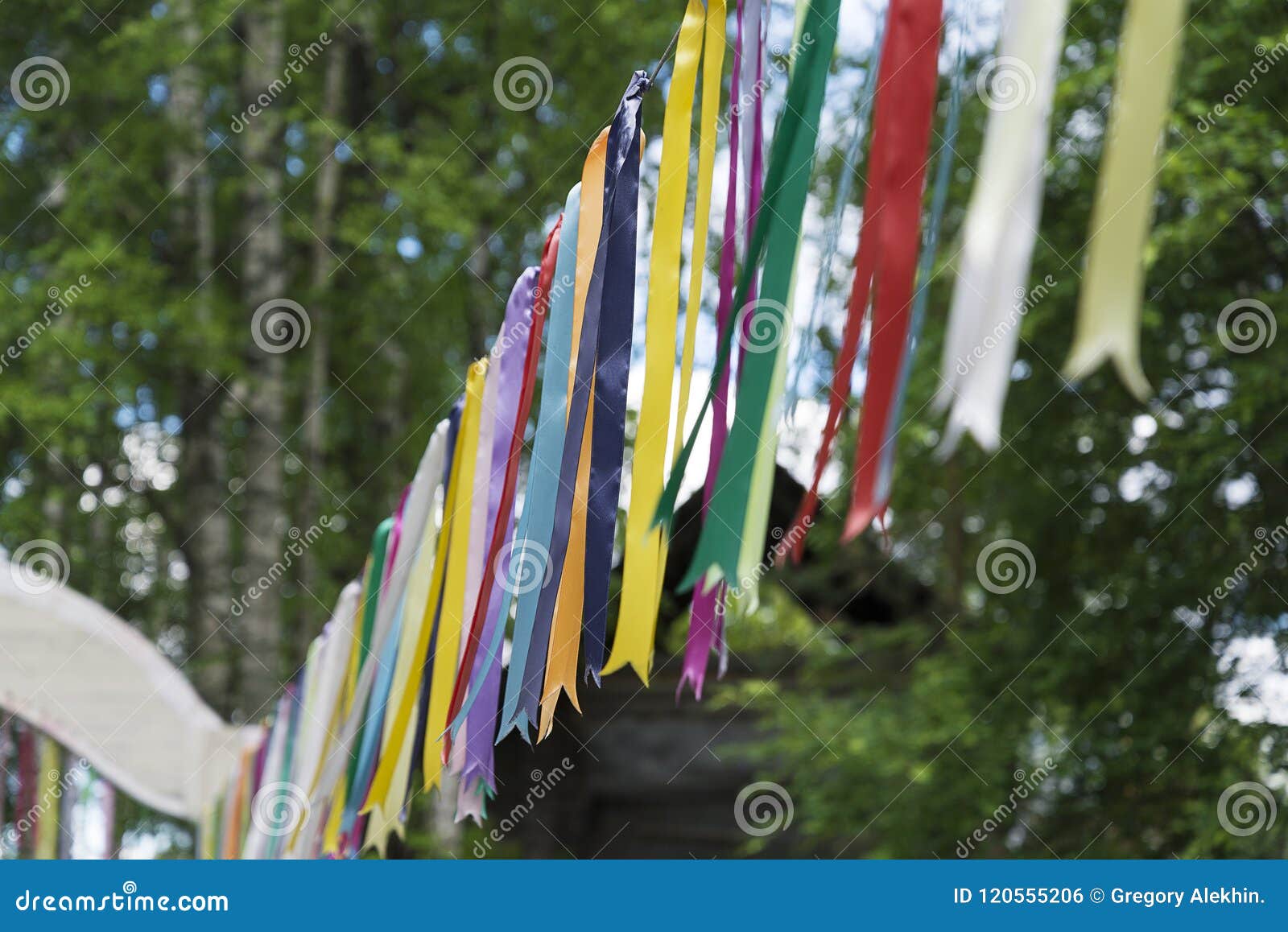 Colorful Ribbons Fluttering in the Wind. Stock Photo - Image of ...