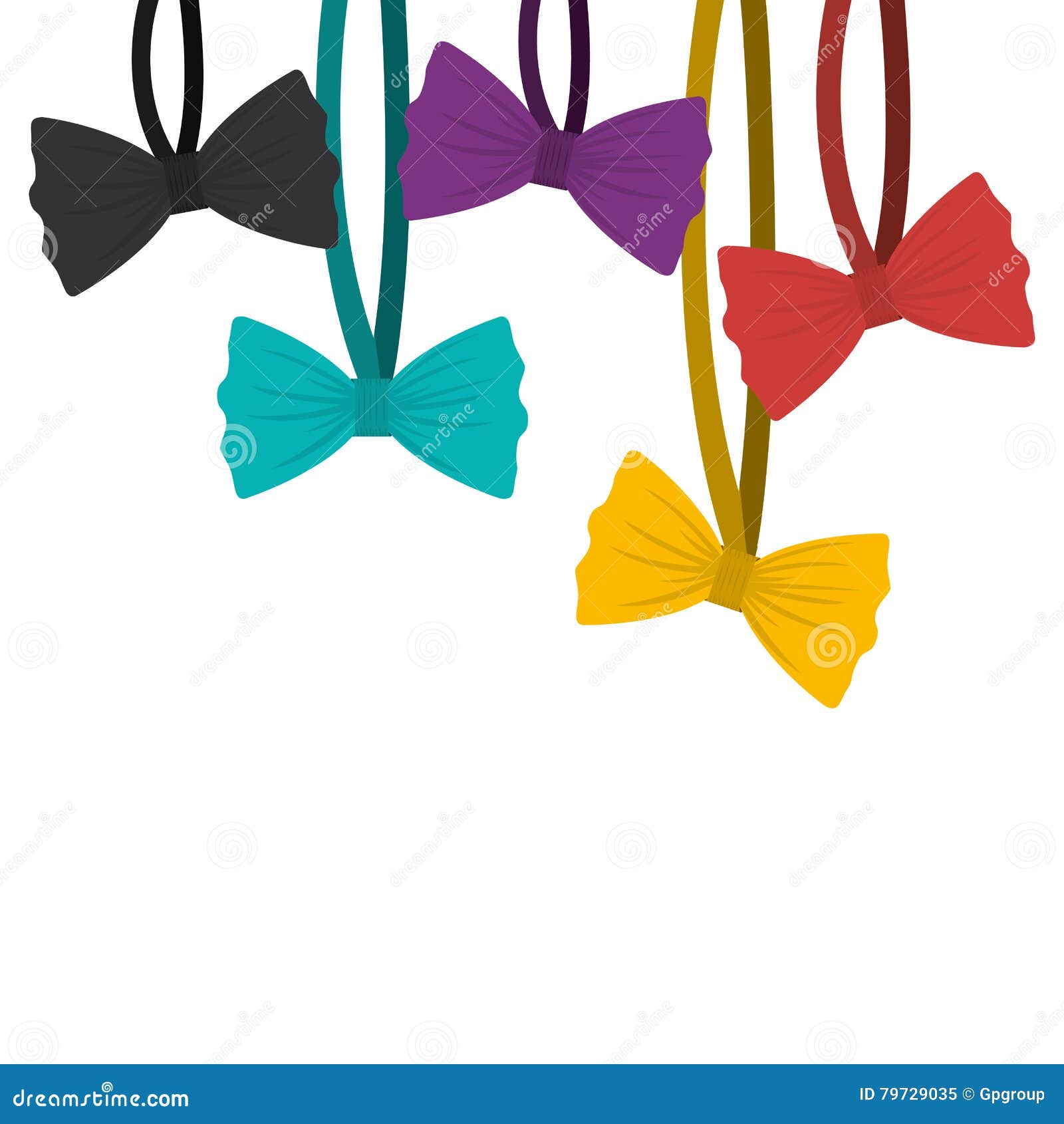 Colorful Ribbons Hanging with Tape Stock Vector - Illustration of ...