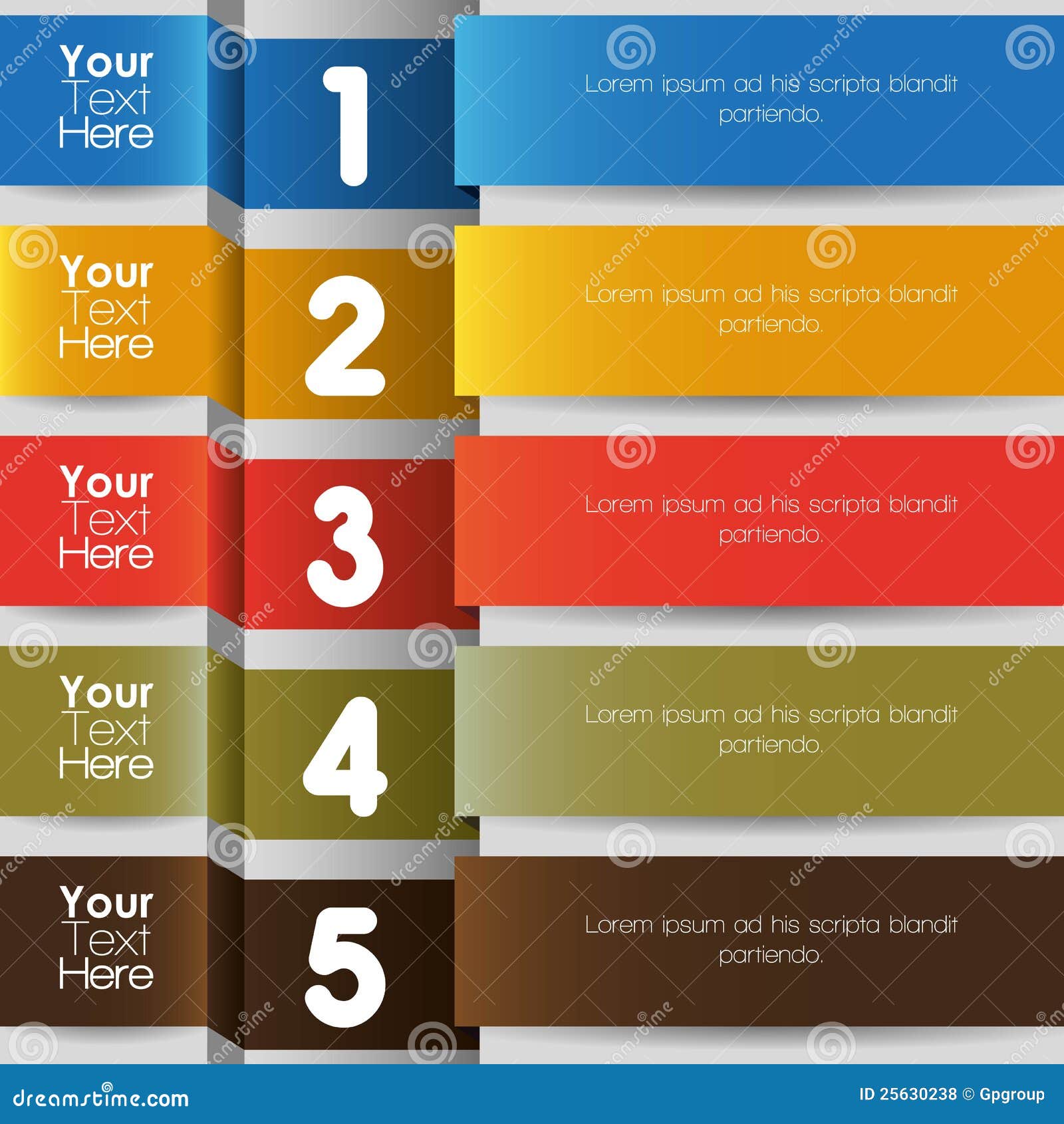 Colorful ribbons numbered stock vector. Illustration of bookmark - 25630238