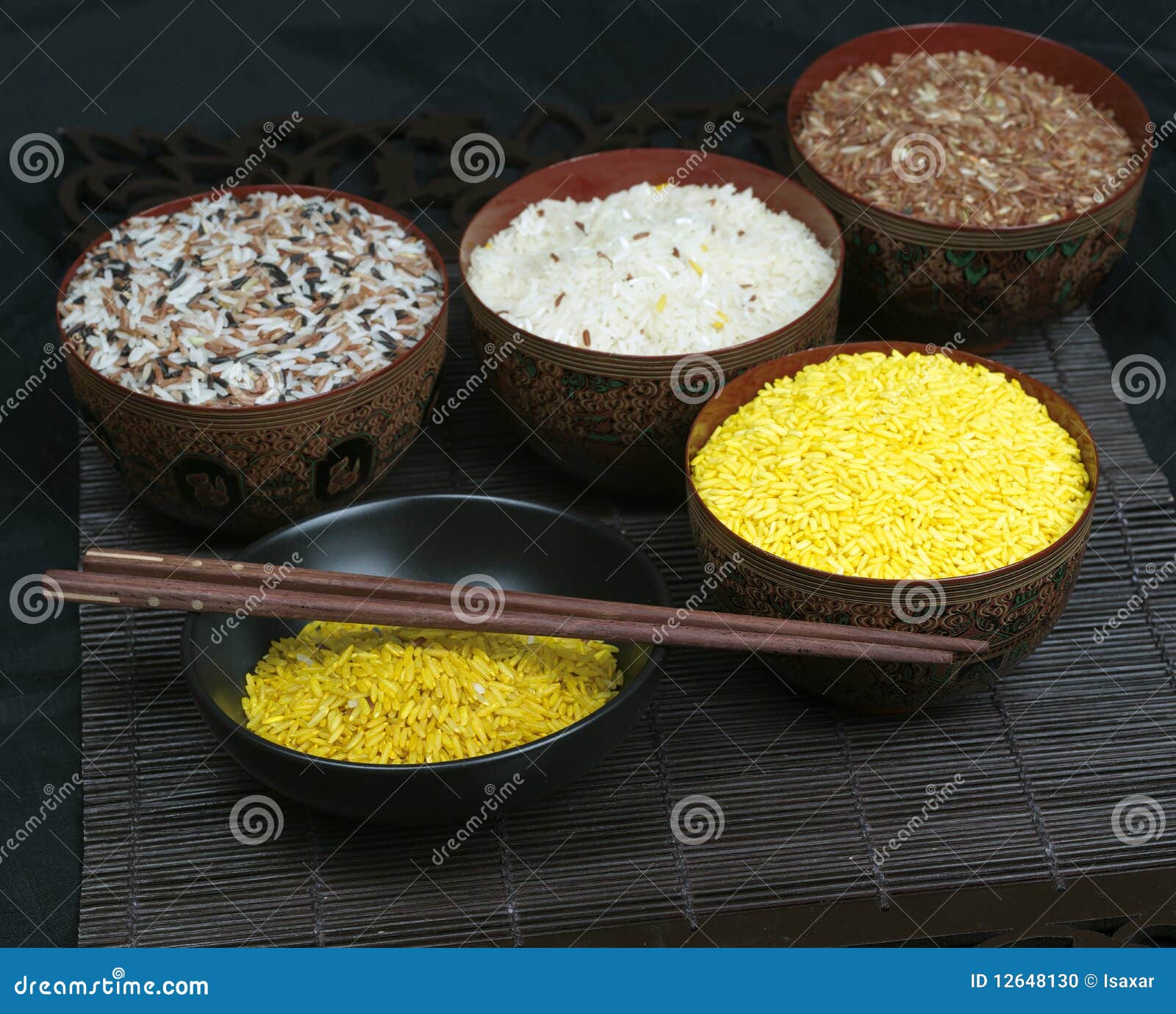 Colorful rice set detail stock photo. Image of seed, oriental - 12648130